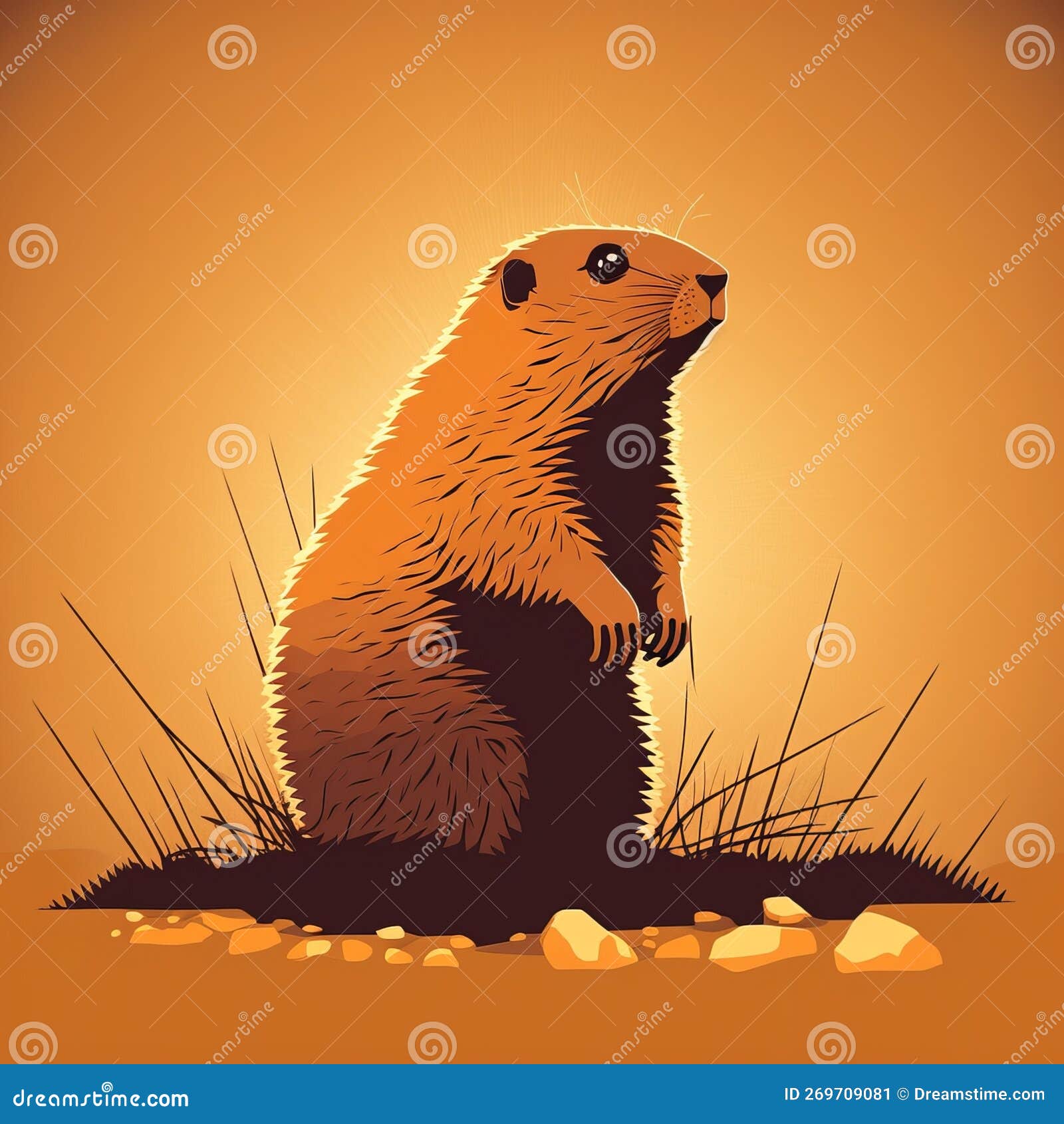 Groundhog Vector Art (generative AI) Stock Illustration - Illustration ...