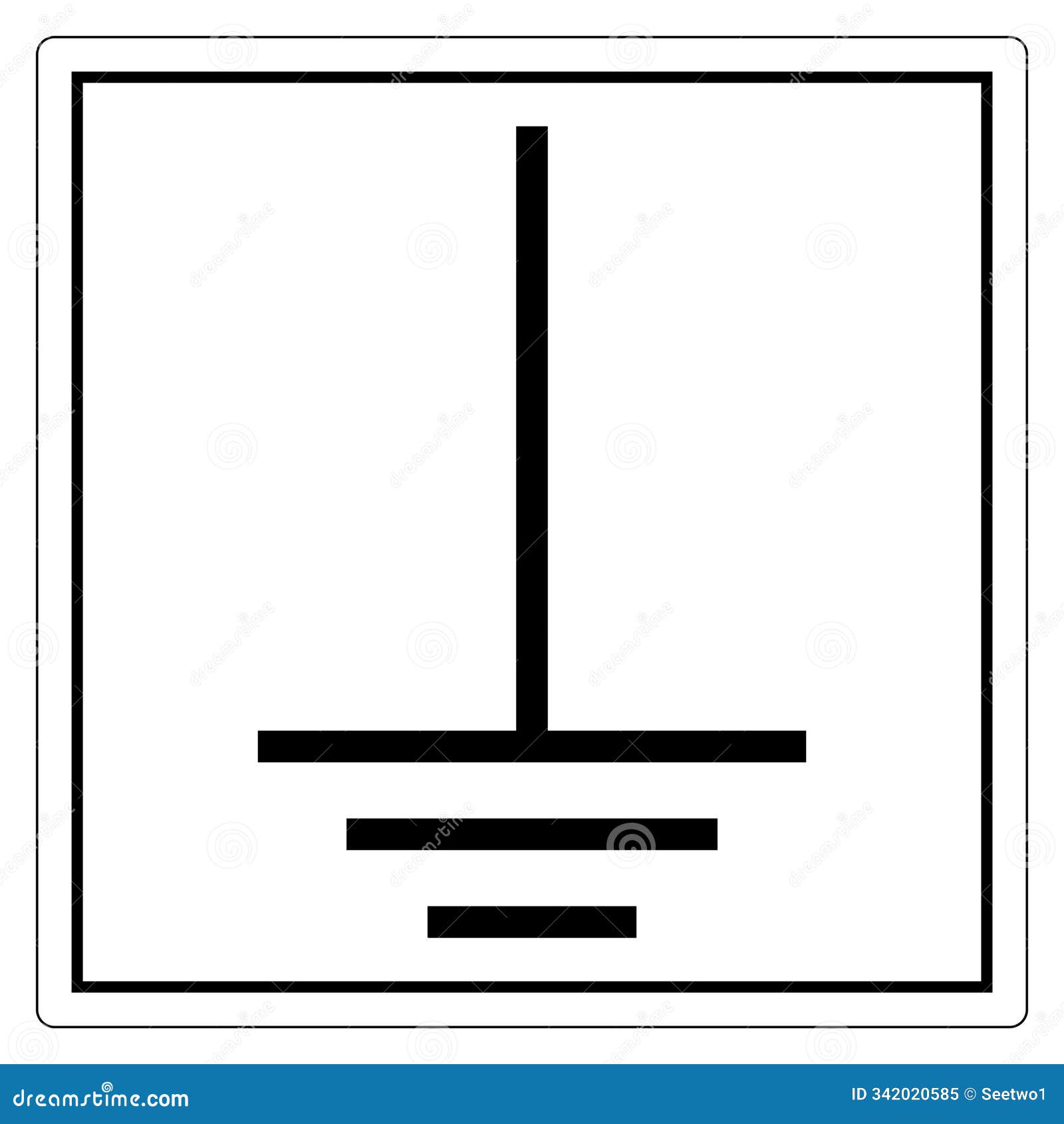 Grounding Symbol with Three Horizontal Lines Stock Illustration ...