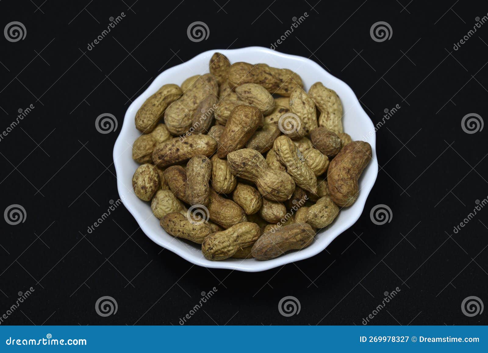 Groundnut. Unpeeled Peanuts in a White Plate Stock Image - Image of ...
