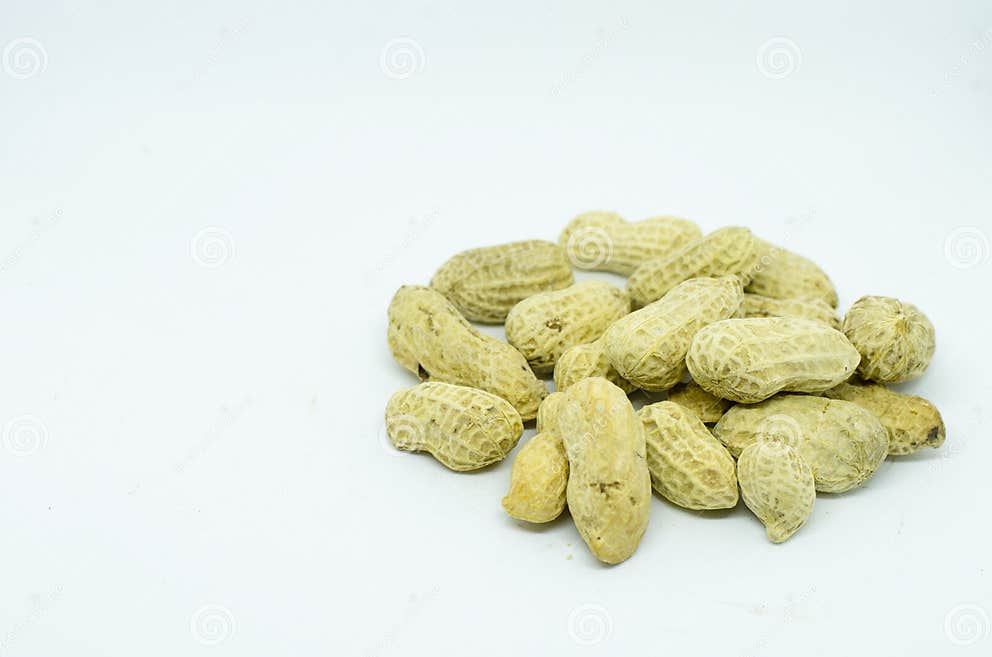 Groundnut on White Background Stock Photo - Image of eating, background ...