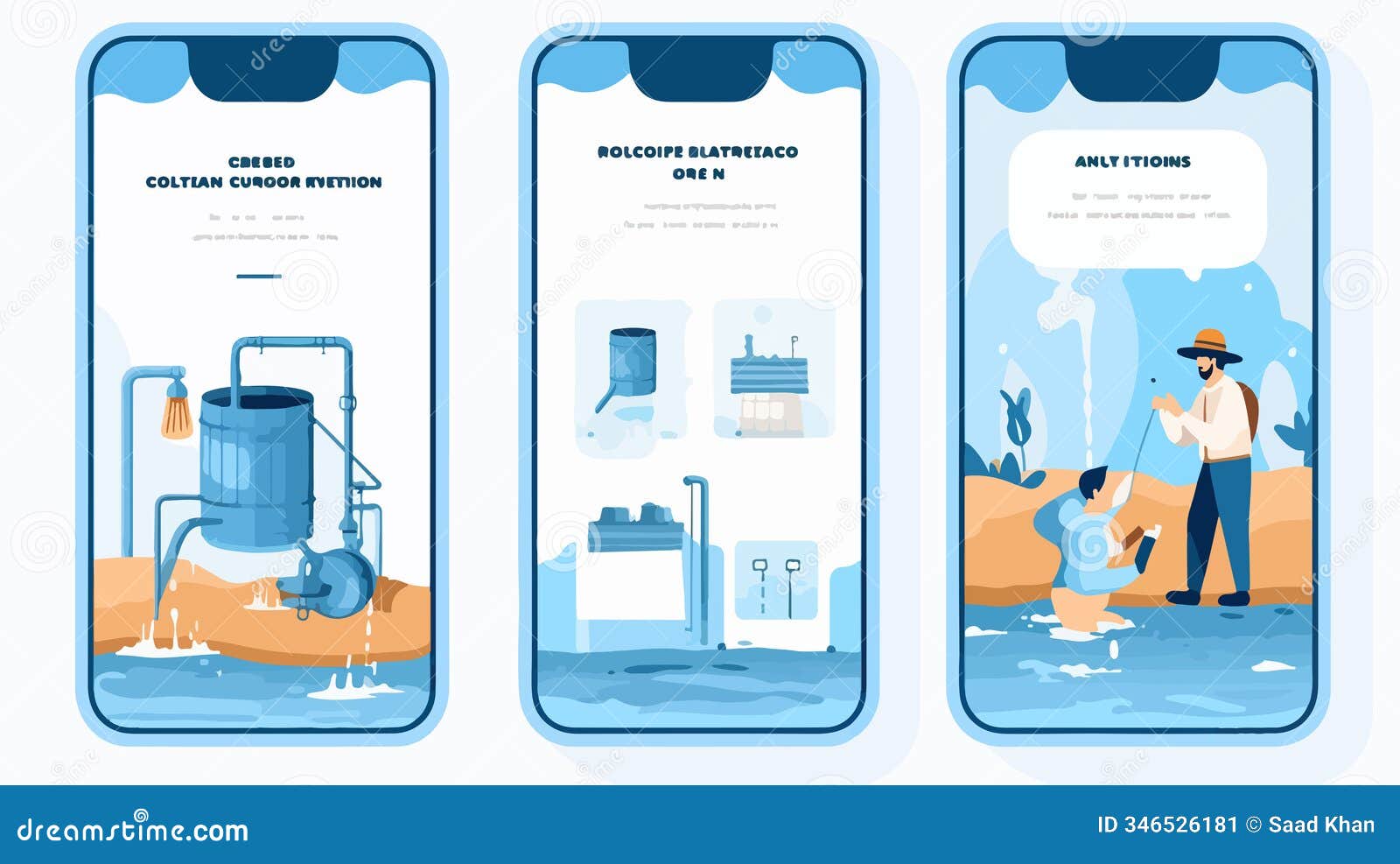 Groundwater or Artesian Water Extraction Mobile Stock Illustration ...