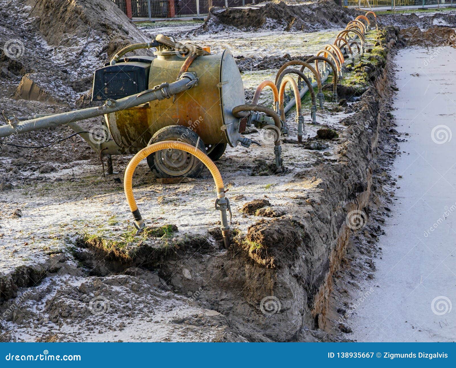 Groundwater Pumping System on a Construction Site Stock Image - Image ...
