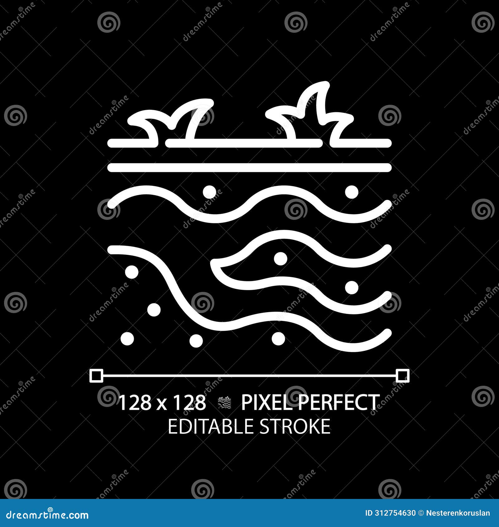 Groundwater White Linear Icon for Dark Theme Stock Vector ...