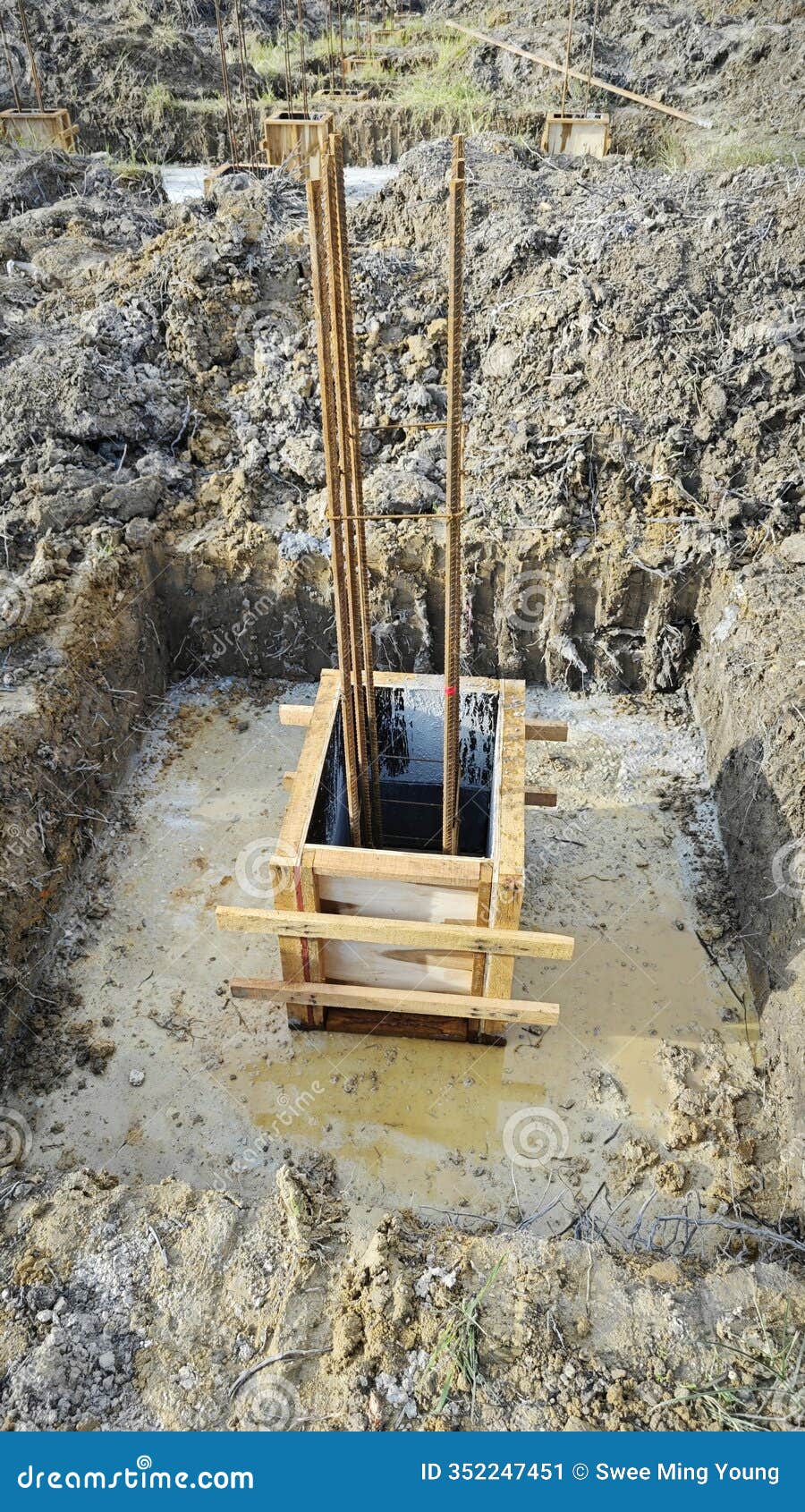 Groundwork of Cement Concrete with Metal Reinforced Frame or Block on ...