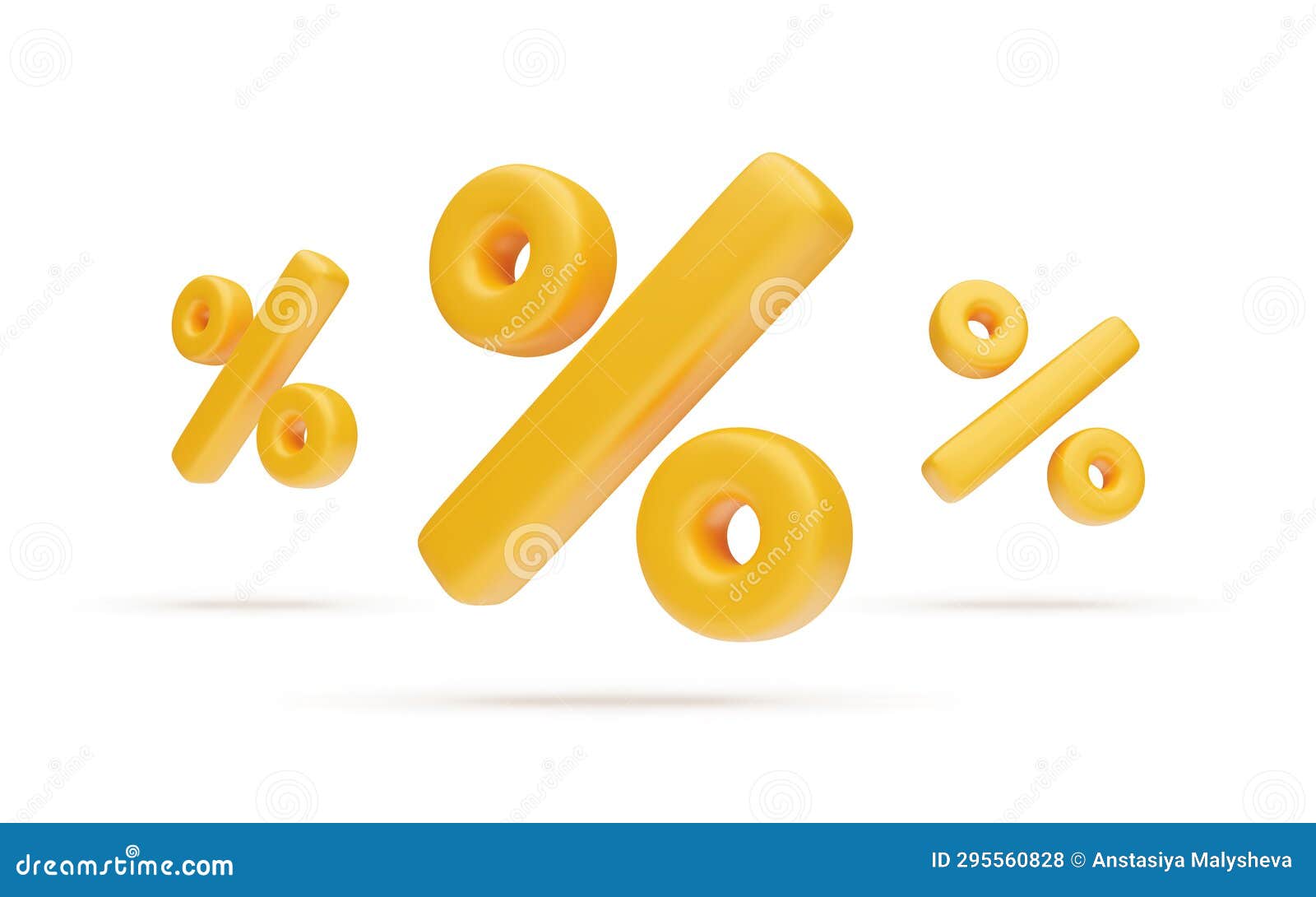 Group of 3D Font Golden Plastic Percent Signs Stock Vector ...