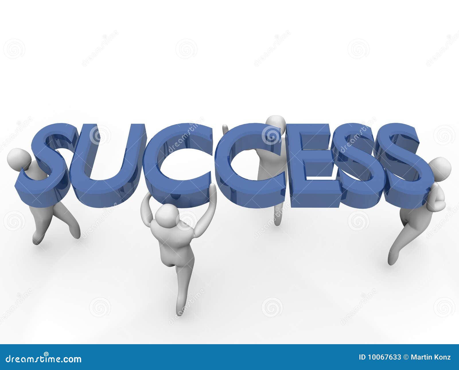 Group of 3D Men Lifting the Success Stock Illustration - Illustration ...