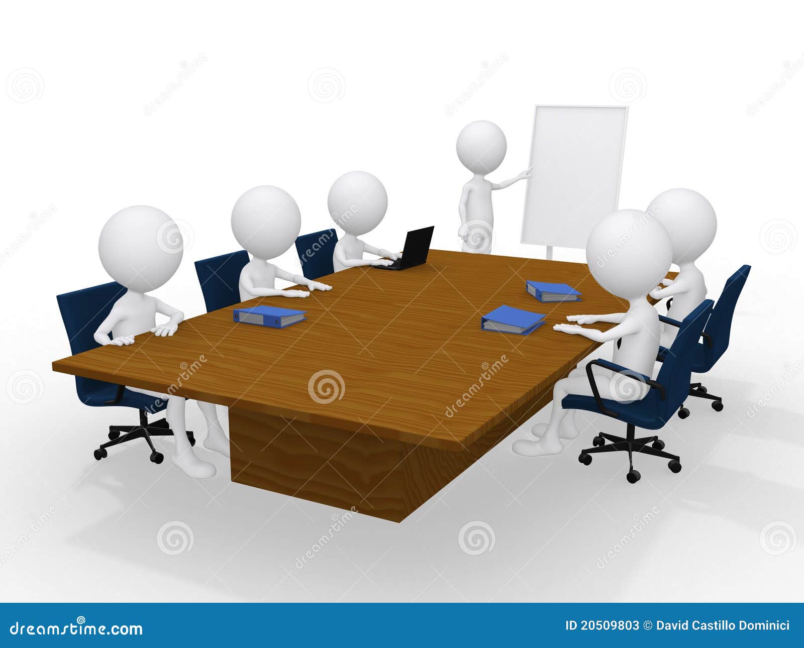Group of 3d Persons on the Meeting Stock Illustration - Illustration of ...