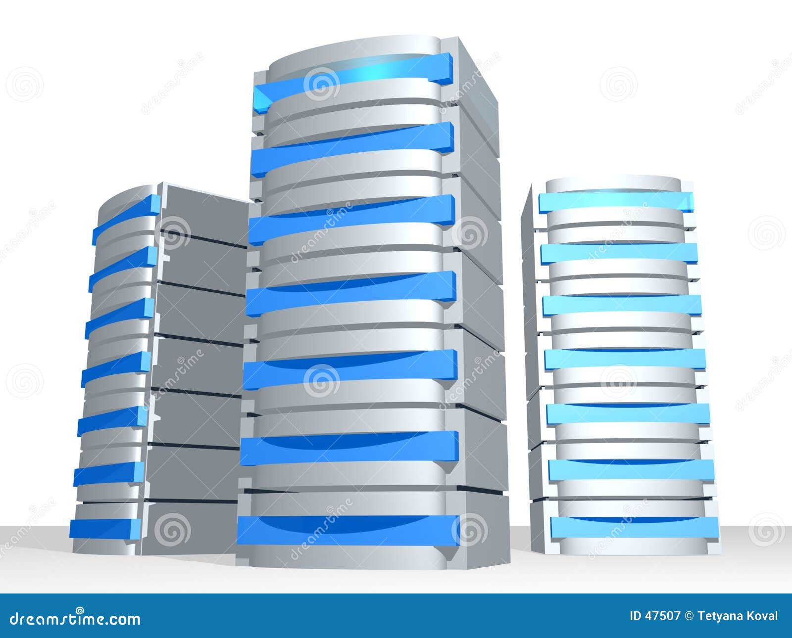 Group of 3D servers stock illustration. Illustration of support - 47507