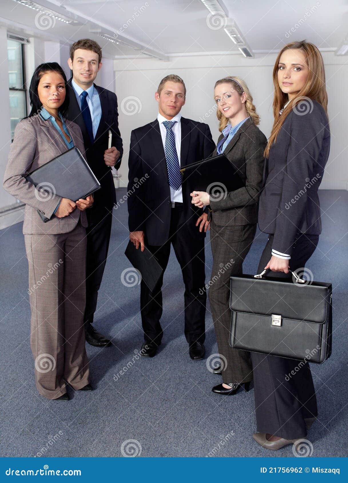 Group of 5 Business People, All Standing Stock Photo - Image of ...