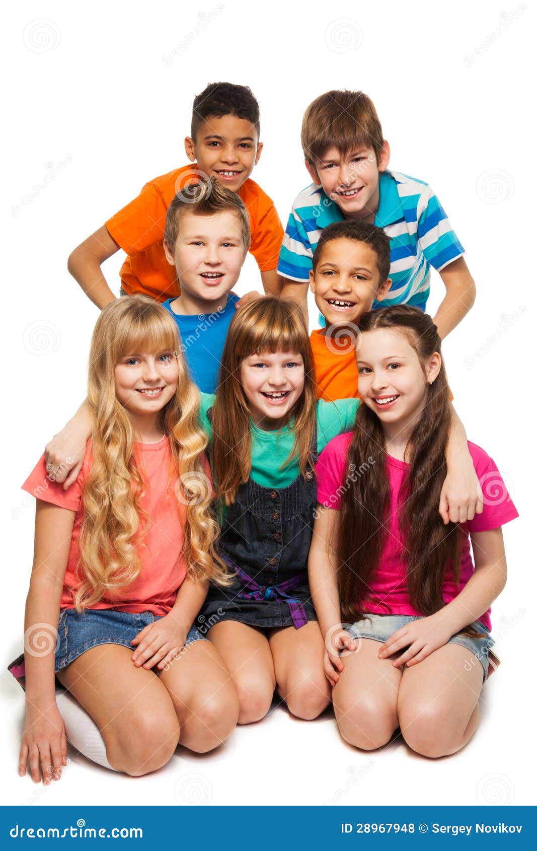 Group of 7 kids together stock photo. Image of children - 28967948