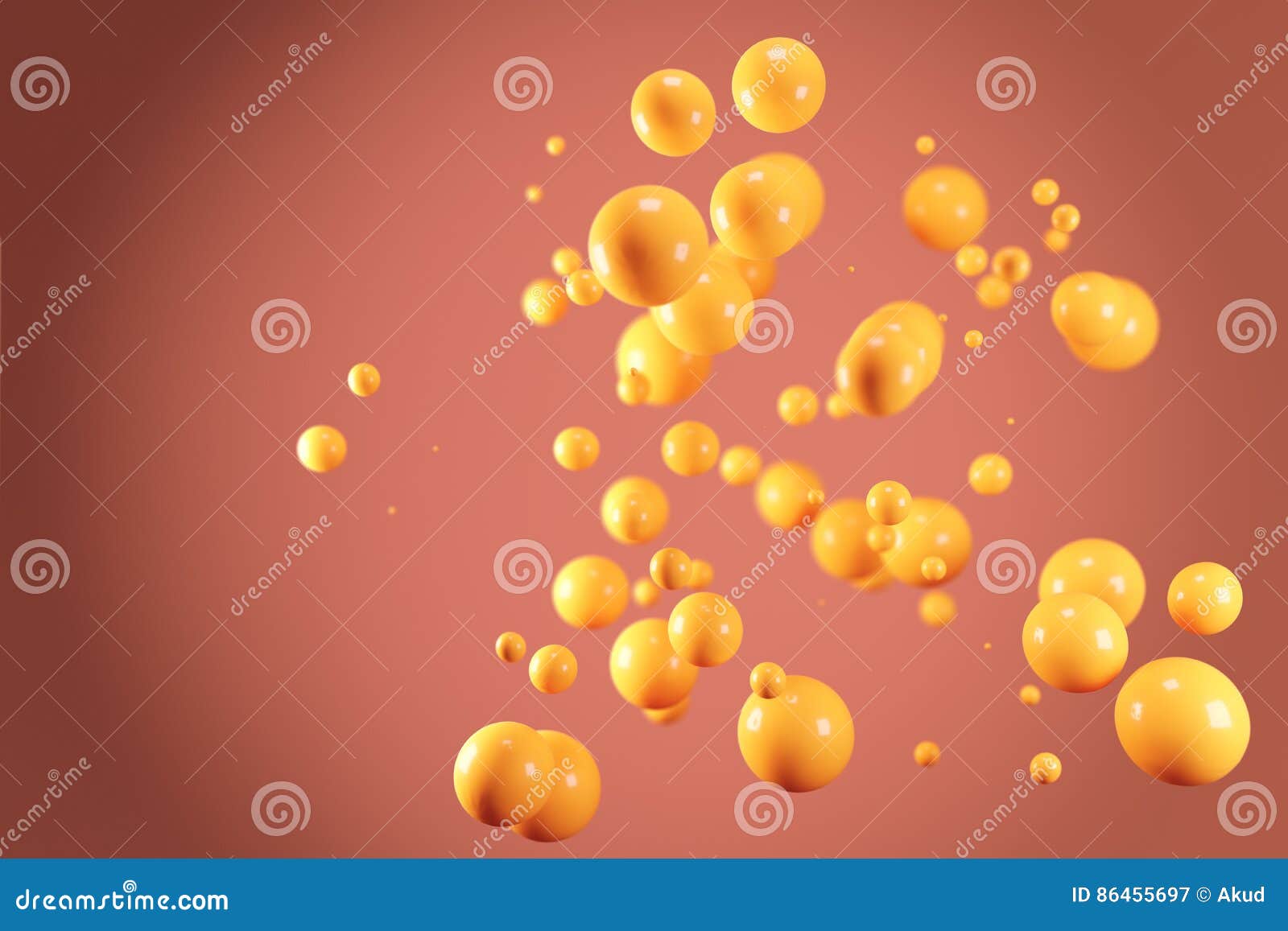 Group of Abstract Orange Spheres Stock Illustration - Illustration of ...