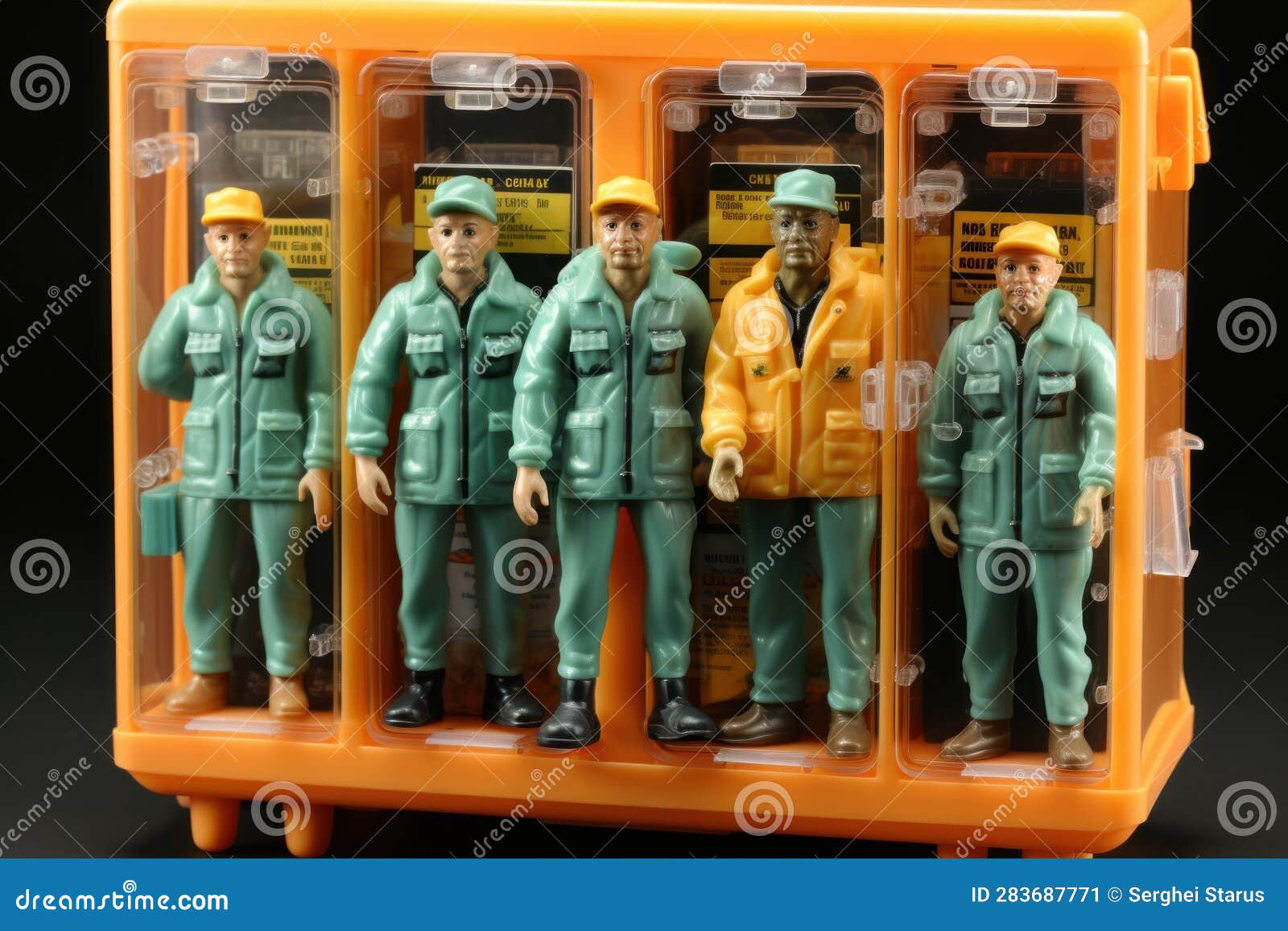 A Group of Action Figures in a Case. Generative AI Image. Stock ...