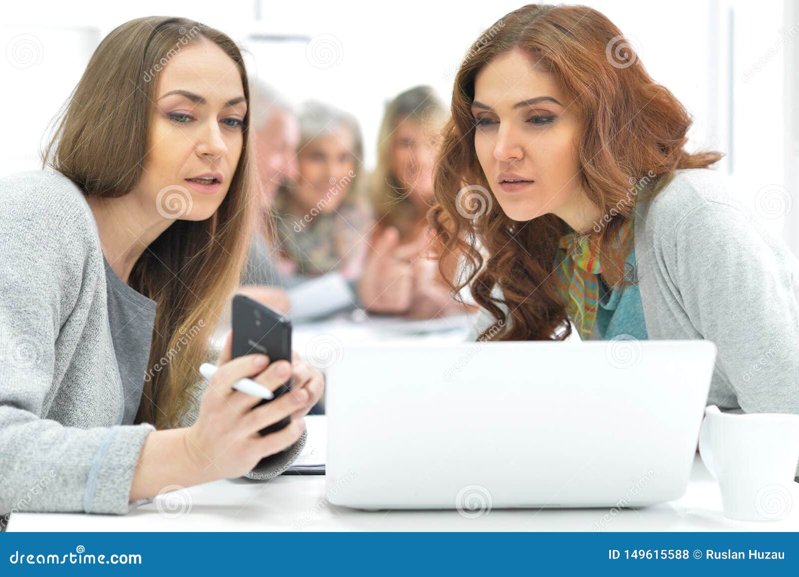 Portrait of Group of Active Business People Working Stock Photo - Image ...