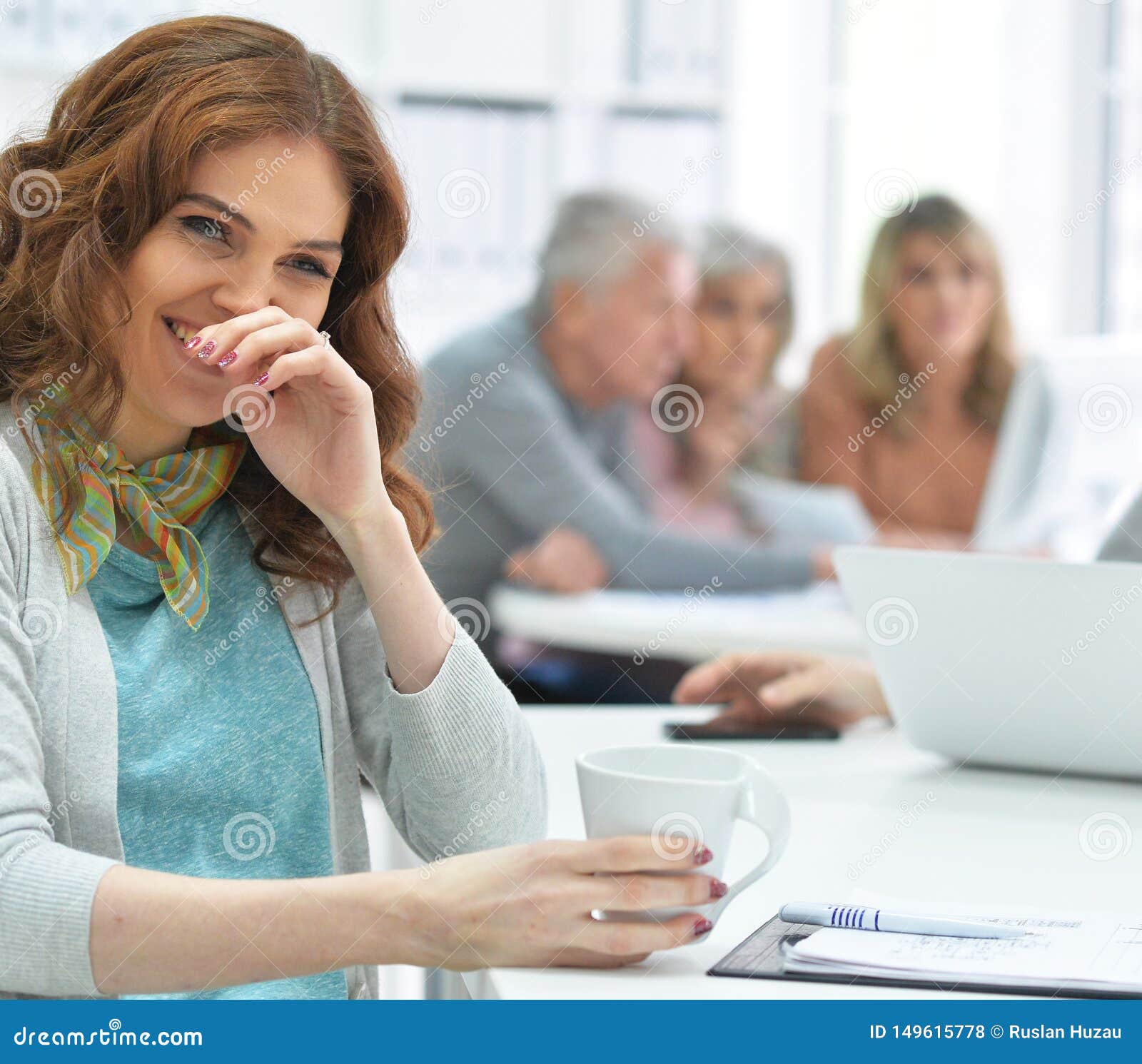 Portrait of Group of Active Business People Working Stock Photo - Image ...