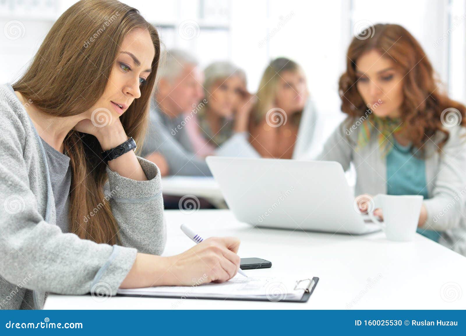 Portrait of Group of Active Business People Working Stock Photo - Image ...