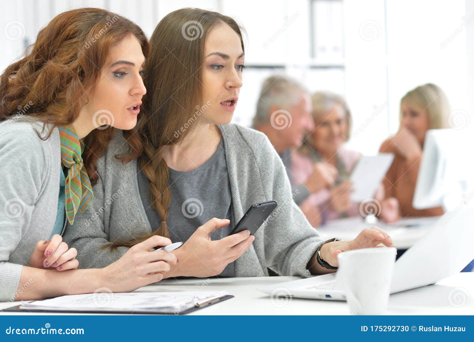 Portrait of Group of Active Business People Working Stock Photo - Image ...