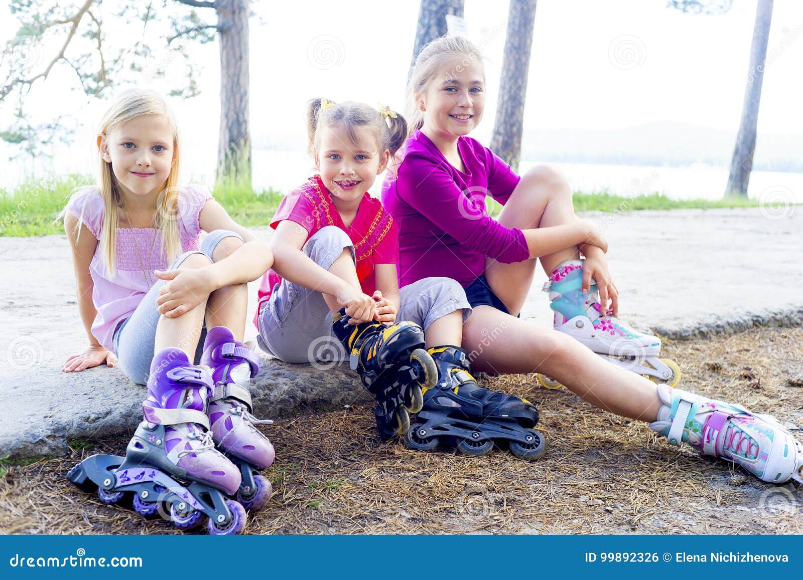 Active Kids on Rollerblades Stock Photo - Image of skate, sport: 99892326