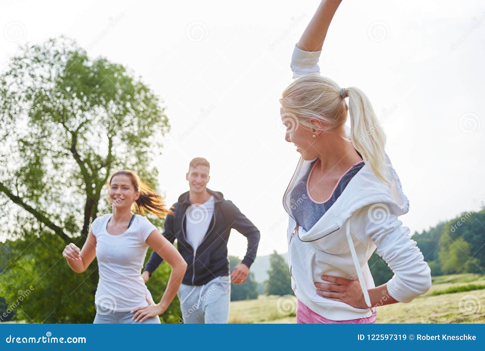 Group of active people stock image. Image of girl, runner - 122597319