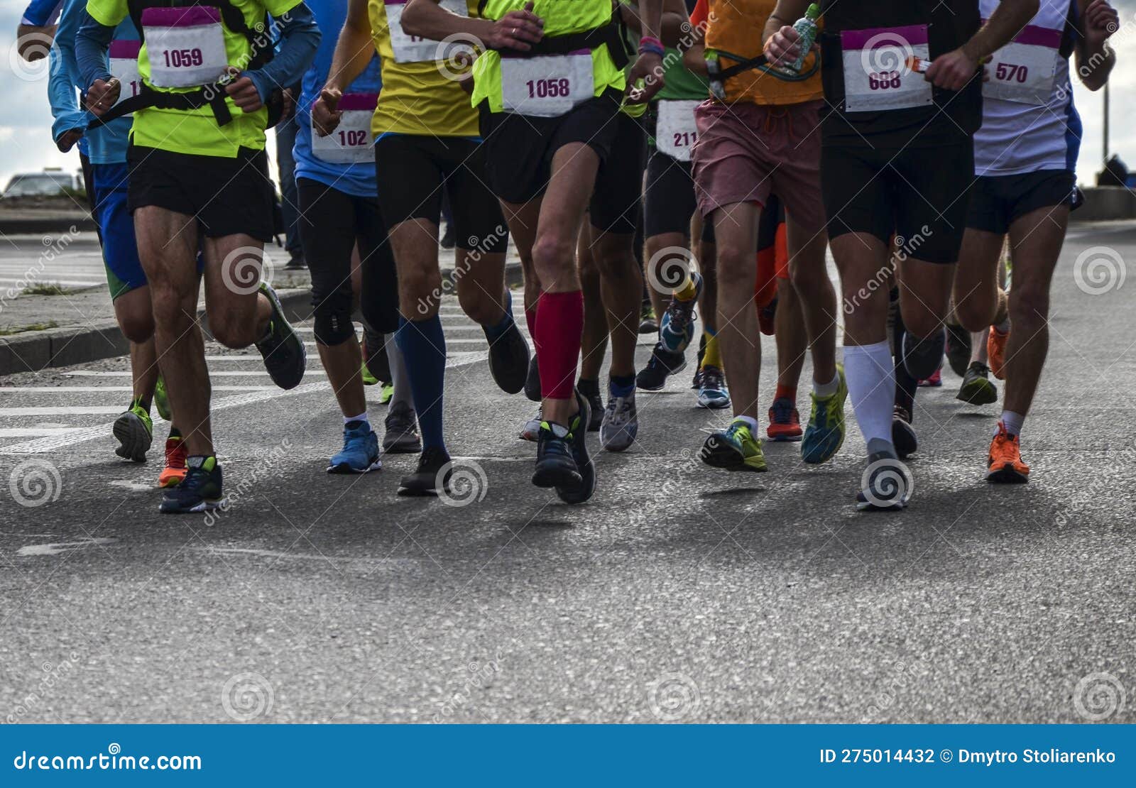 Group of Active People Running,marathon Runners on the City Road Stock ...
