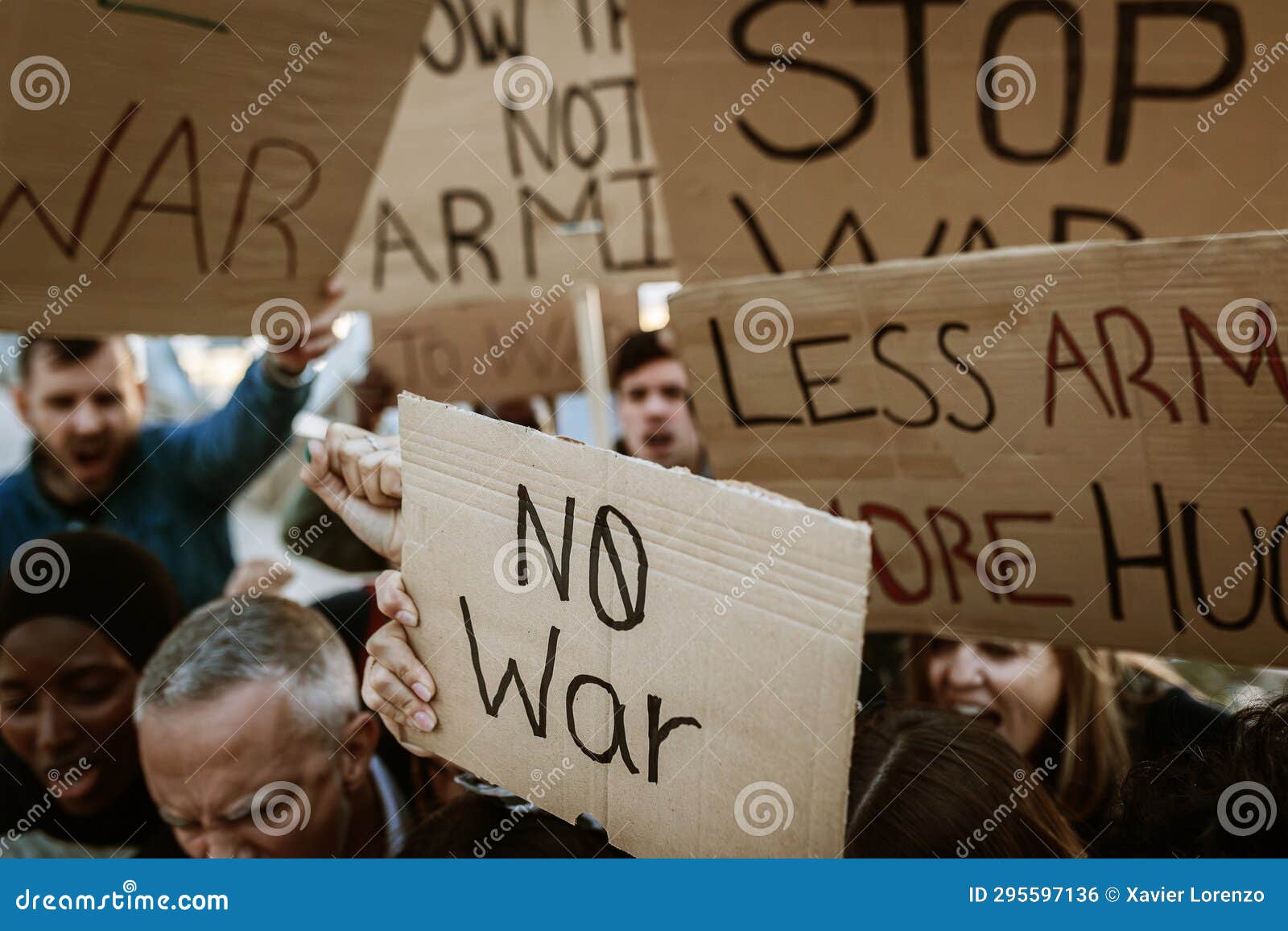 Group of Activist People Marching for World Peace. Stock Photo - Image ...