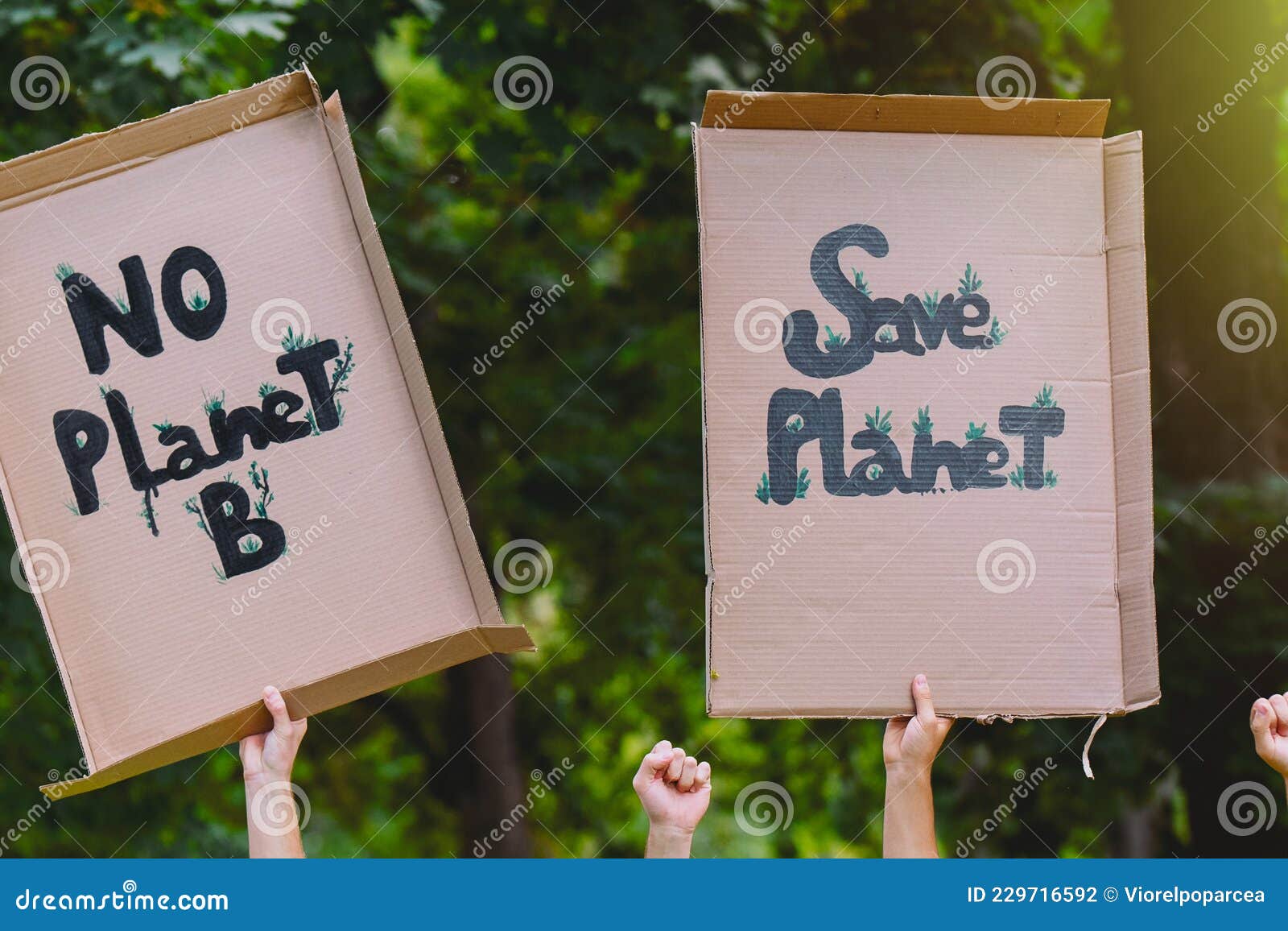 Group of Activists with Banners Protesting Over Pollution and Global ...