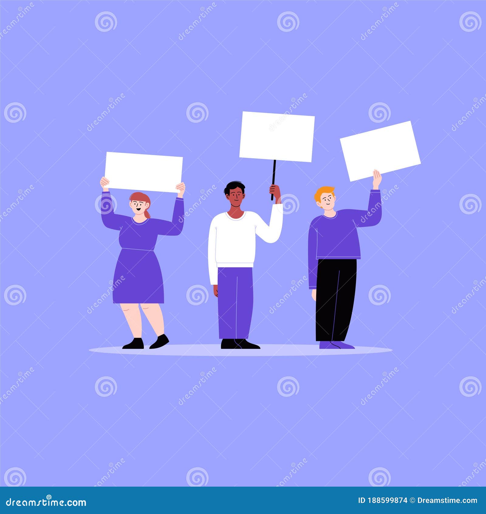 A Group of Activists Protesting Stock Vector - Illustration of male ...