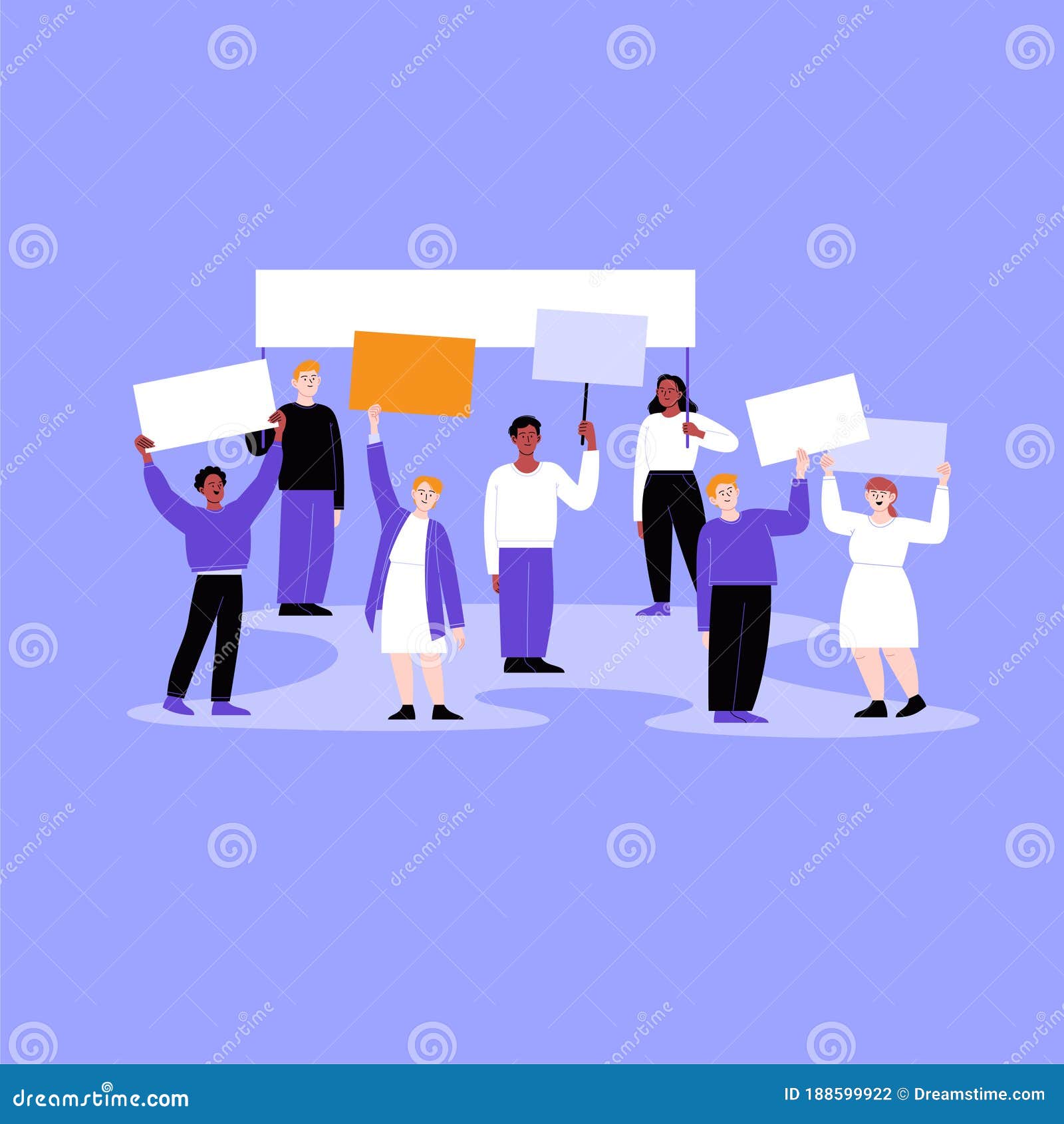 A Group of Activists Protesting Stock Vector - Illustration of group ...