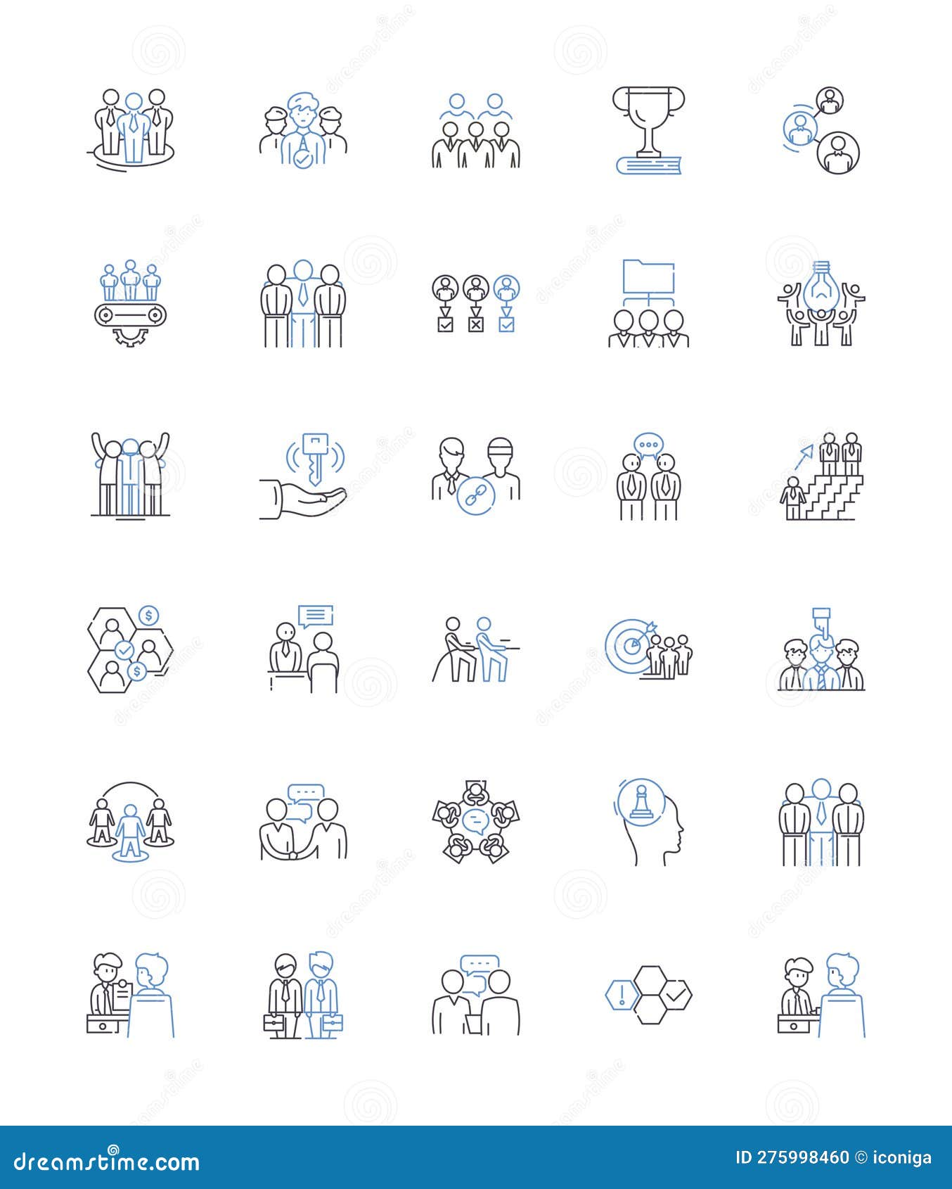 Group Activities Line Icons Collection. Bonding, Collaboration, Problem ...