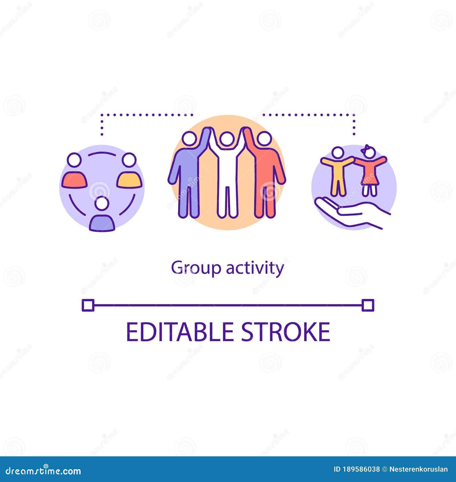 Group Activity Concept Icon Stock Vector - Illustration of drawing ...