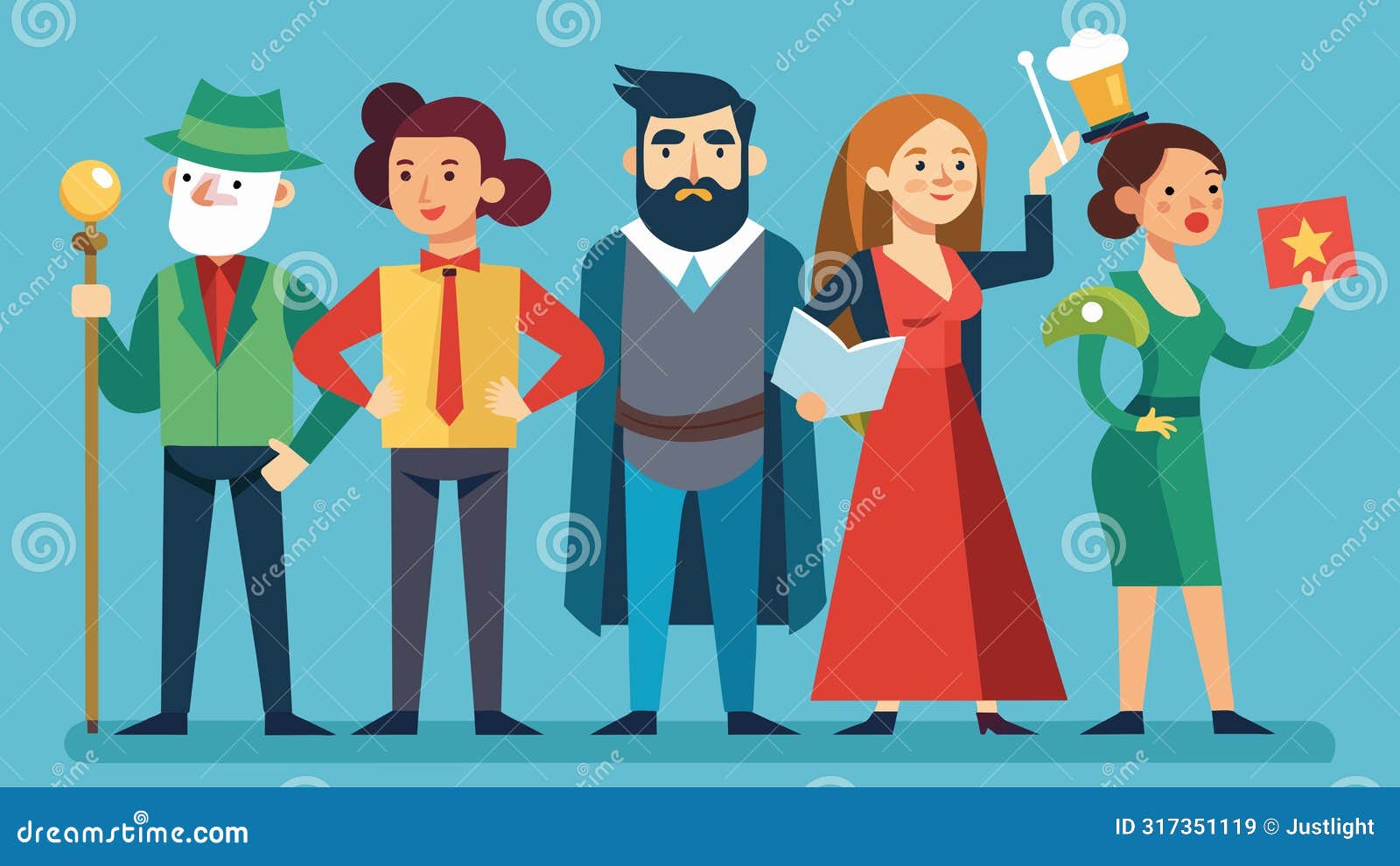 A Group of Actors Playing Different Roles Representing the Various ...