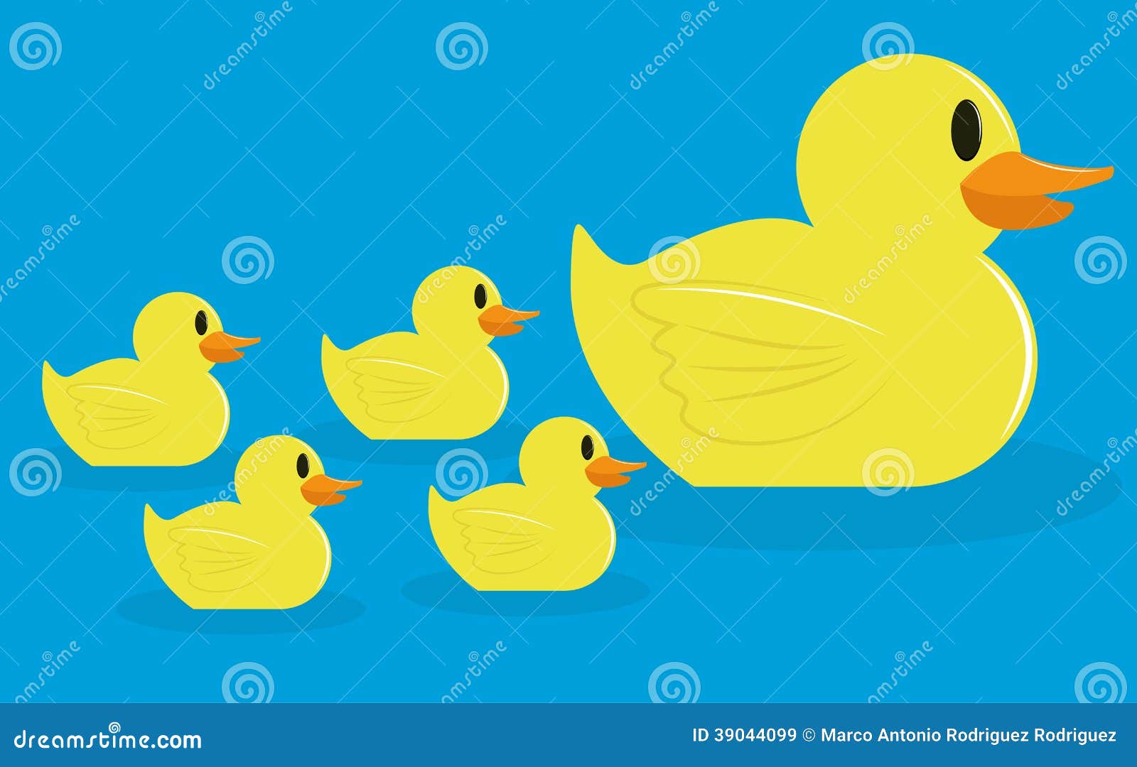 Group of Adorable Cartoon Ducks Isolated Stock Vector - Illustration of ...