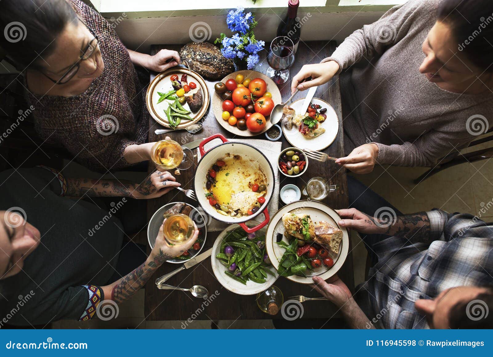 Group of Adults at a Dinner Party Stock Photo - Image of foodie ...