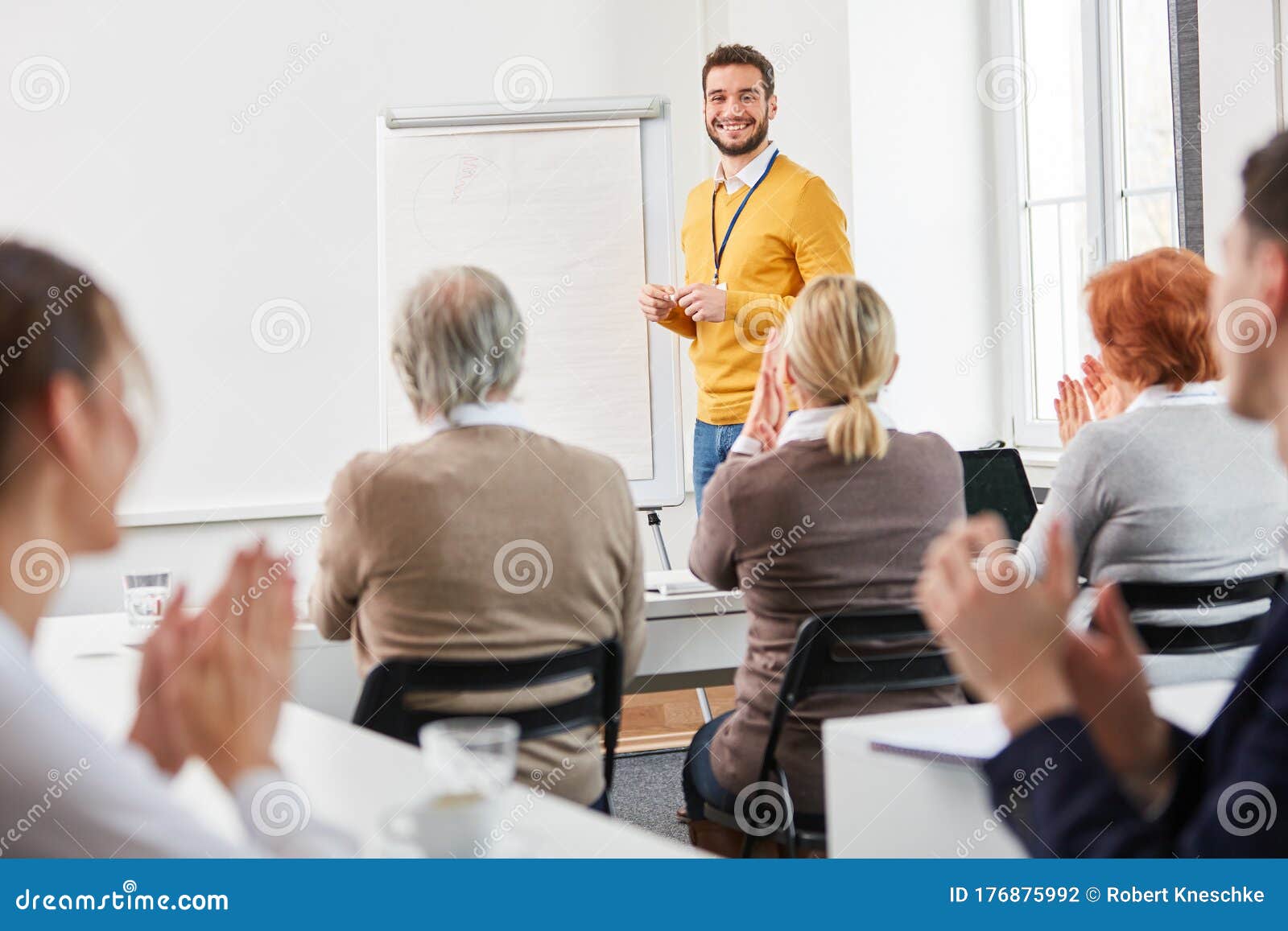 Group in Advanced Training through Business Seminar Stock Photo - Image ...