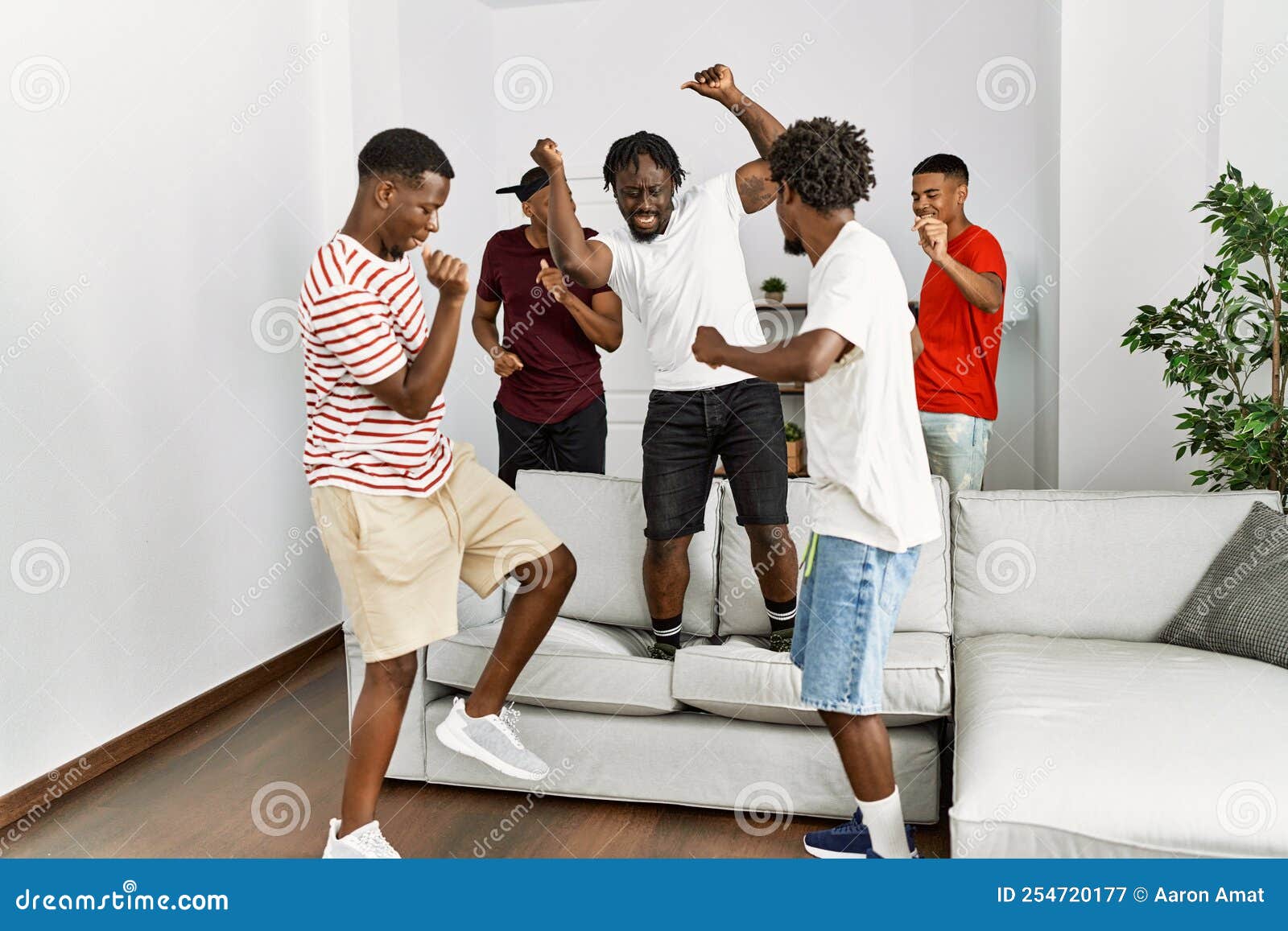 Group of African American People Having Party Dancing at Home Stock ...