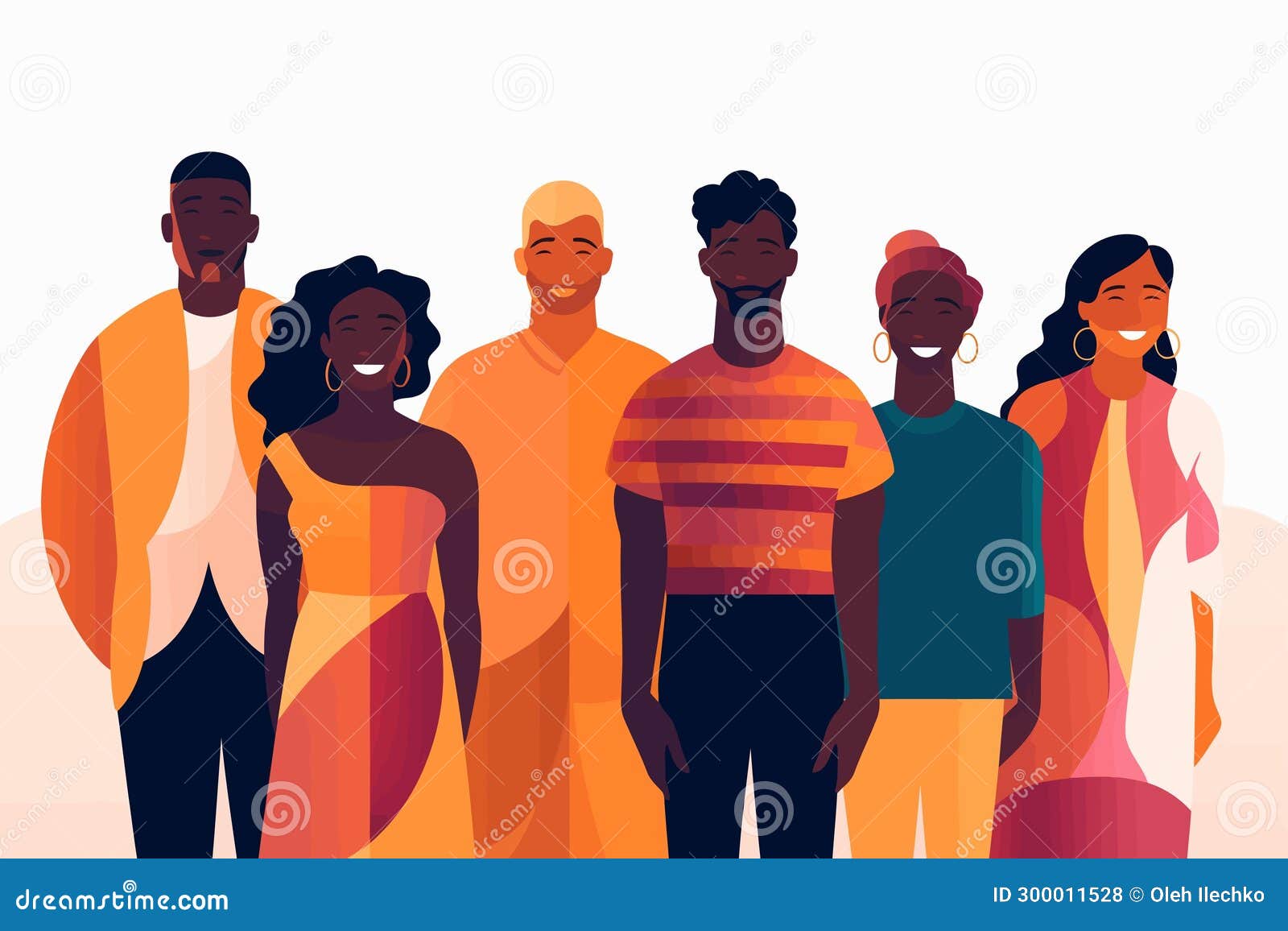 Group of African People Isolated Vector Style Illustration Stock Vector ...