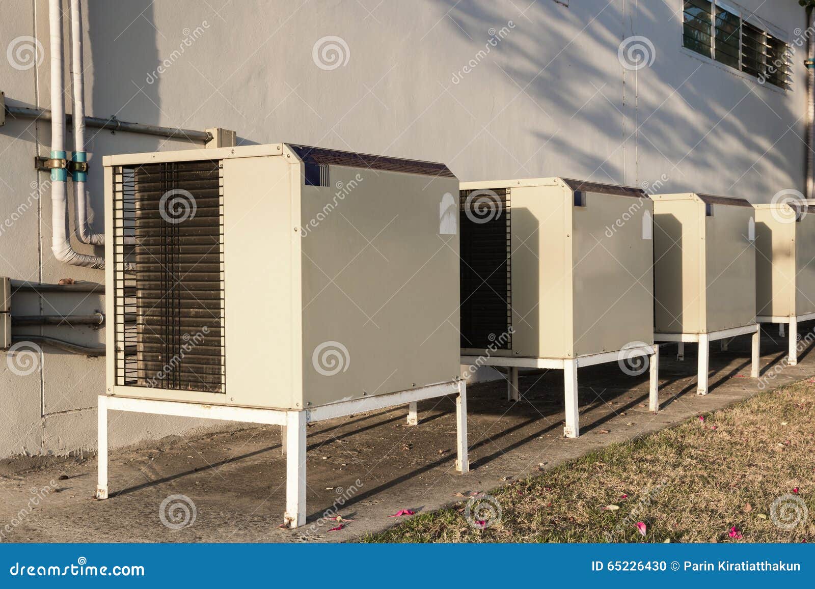 Group of Air Conditioner Outdoor Units Outside of Building Stock Photo ...