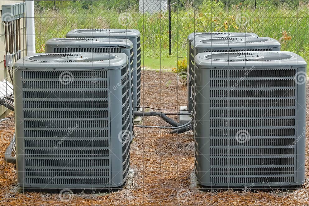 Group of Air Conditioning Units Stock Photo - Image of installation ...