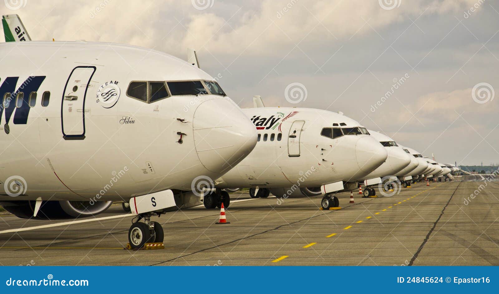 Group of Airplanes Parked at the Airport Editorial Stock Image - Image ...