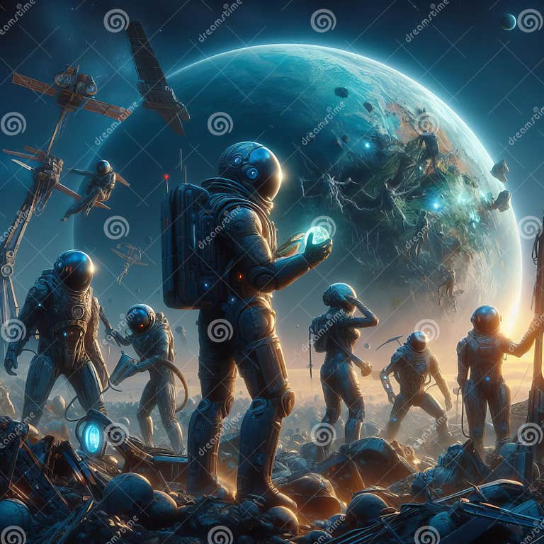 A Group of Alien Scientists Unlocking Advanced Technologies T Stock ...