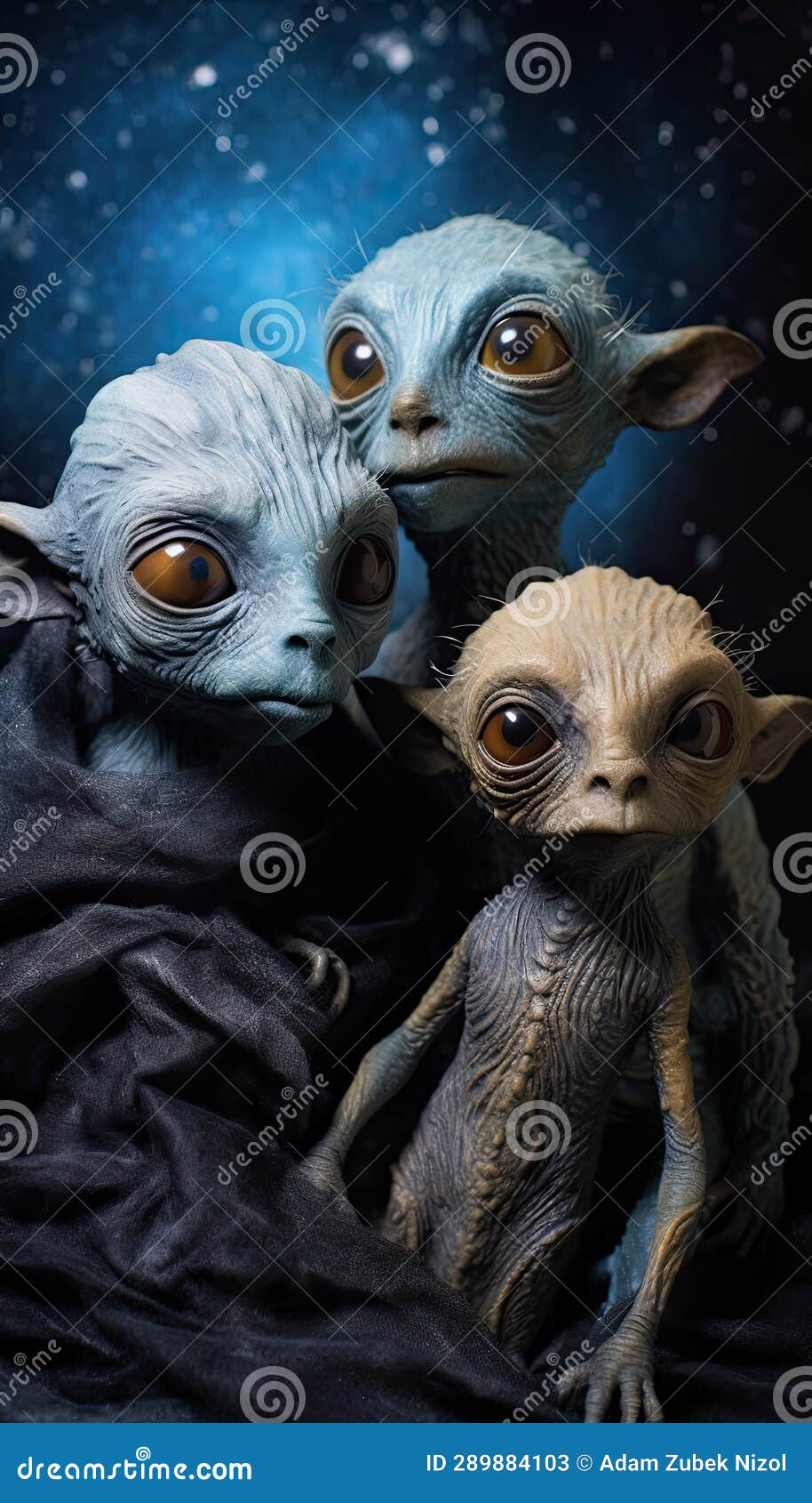 A group of alien statues stock illustration. Illustration of ...