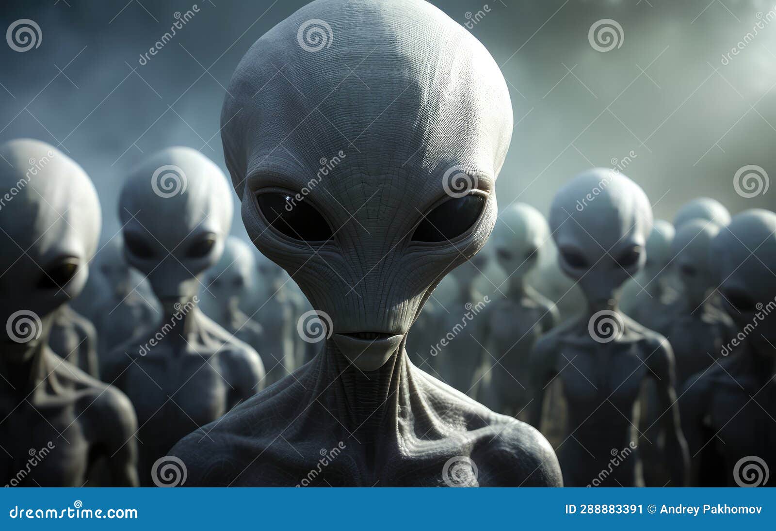Group of Aliens Close-up, Alien Creature. Space Dwellers. Space Aliens ...