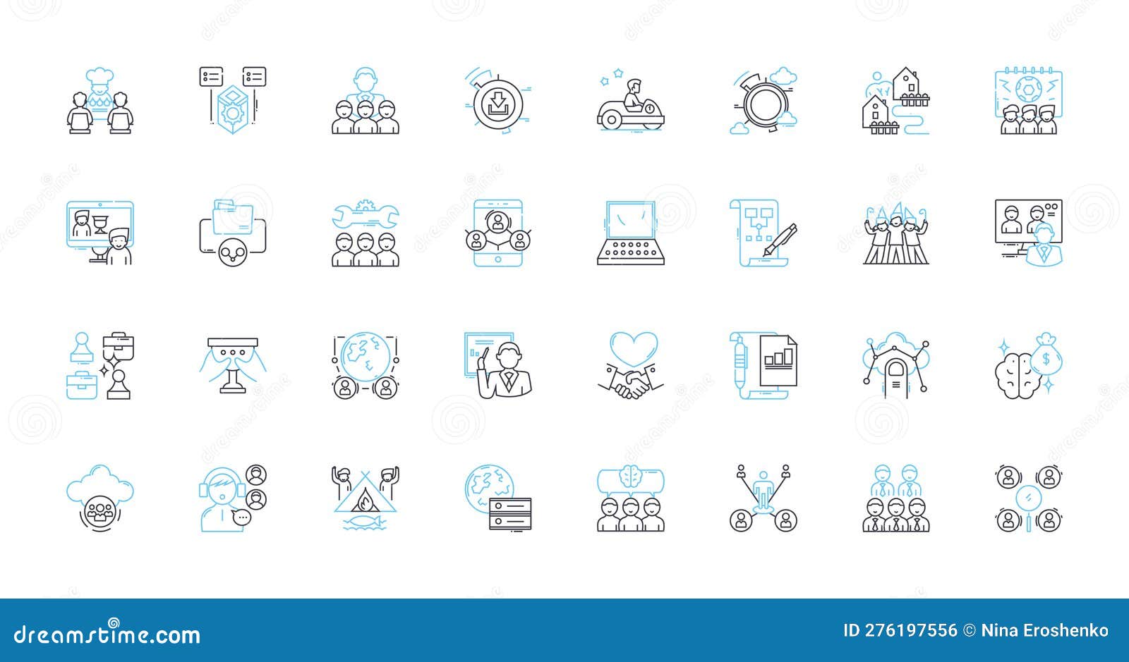 Group Alliance Linear Icons Set. Collaboration, Unity, Teamwork ...
