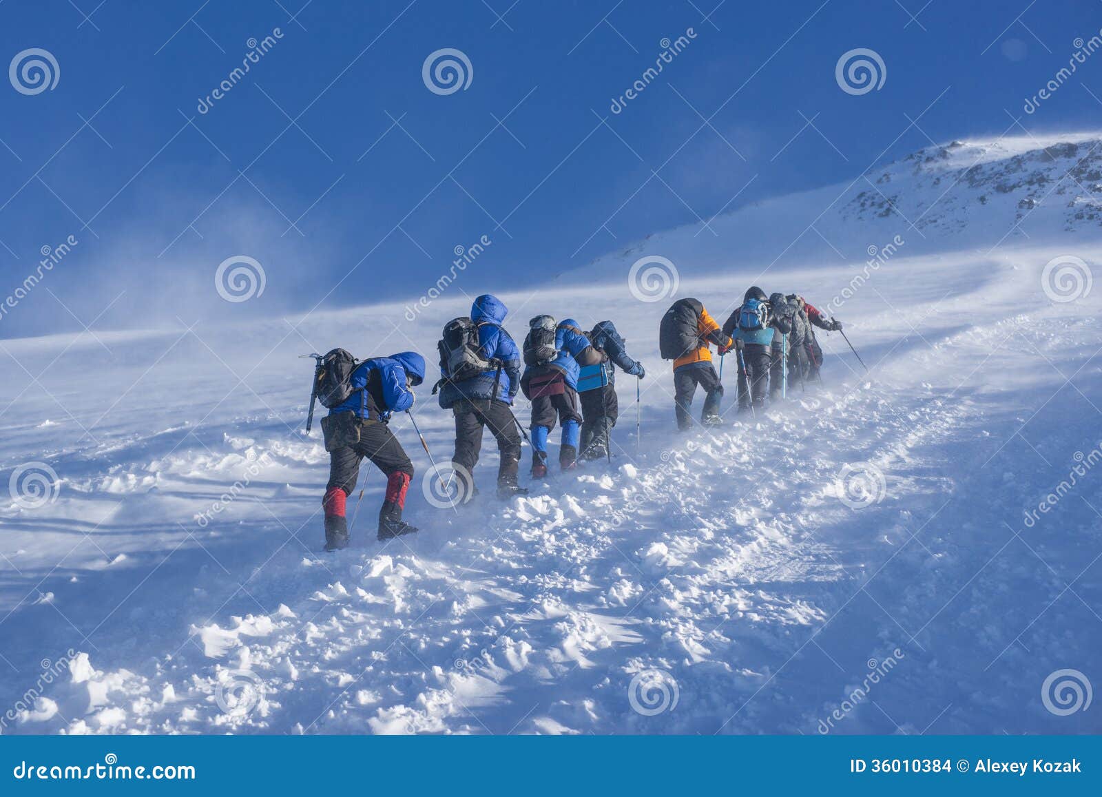 A Group of Alpinists on Their Way To the Elbrus Stock Photo - Image of ...
