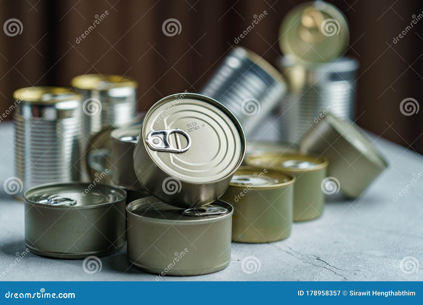 Group of Aluminium Canned Food Stock Image - Image of aluminium, meal ...