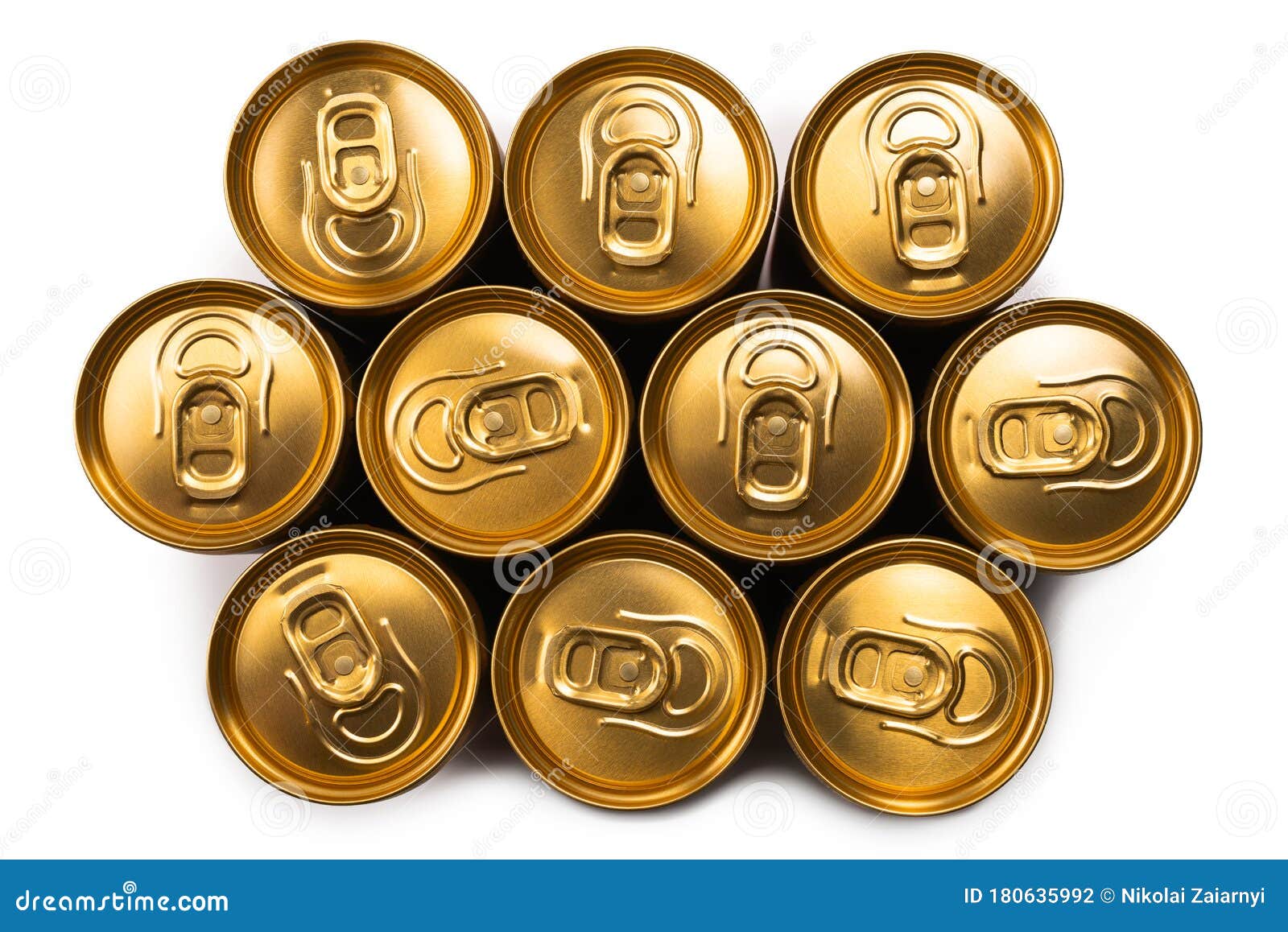 Group of Aluminium Cans in a Row, Cold Drink Stock Photo - Image of ...