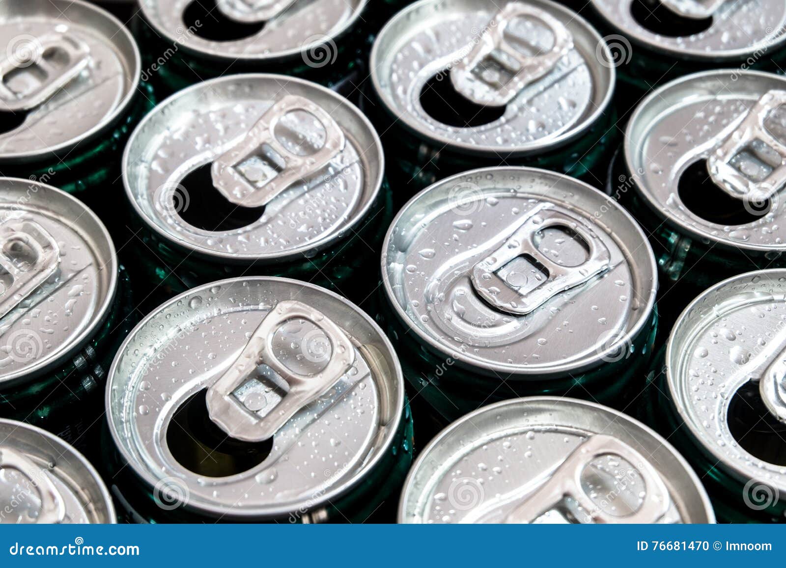 Group of Aluminum Cans with Water Drop Stock Photo - Image of closeup ...
