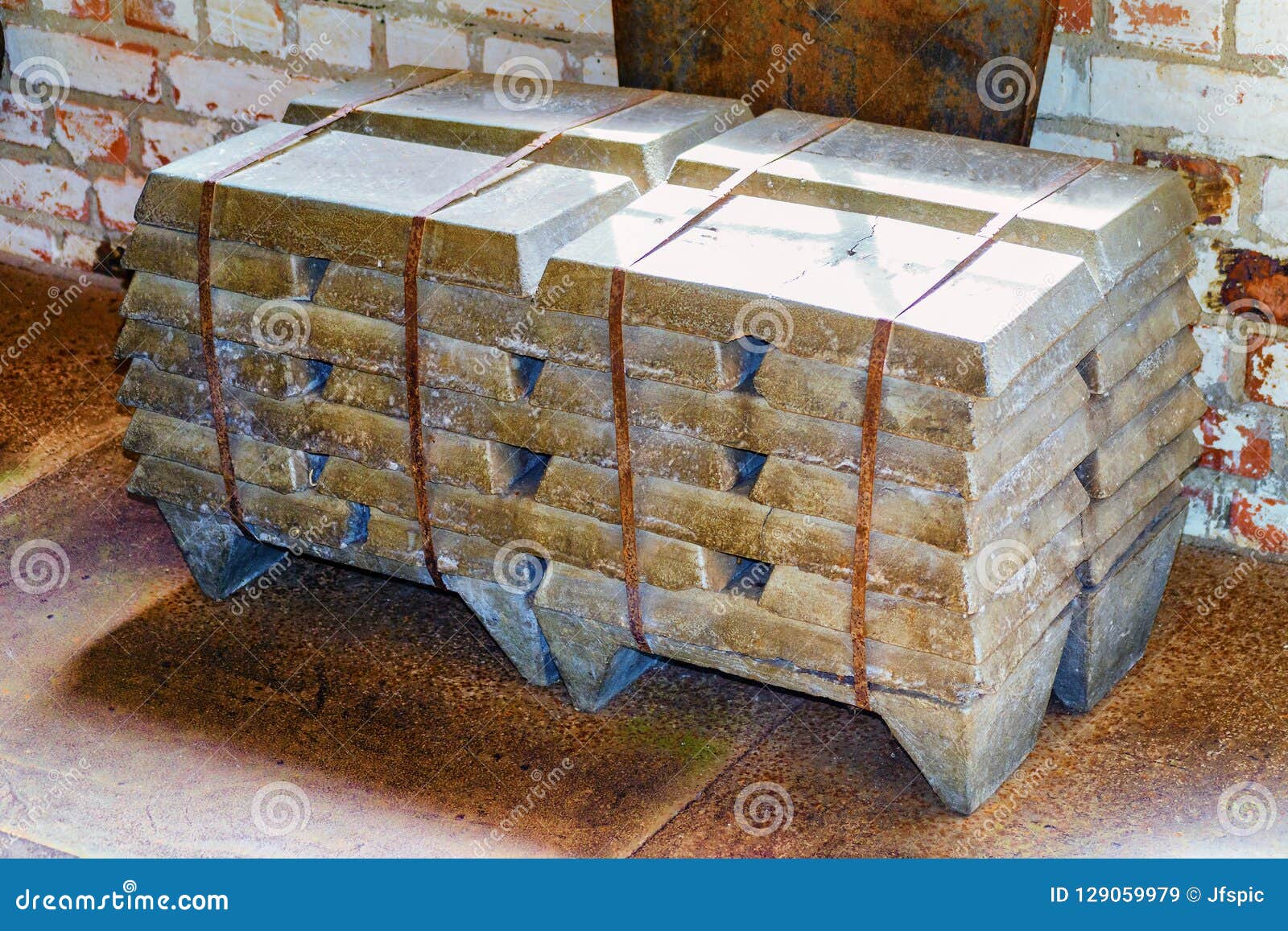 Group of aluminum ingots stock image. Image of metalwork - 129059979