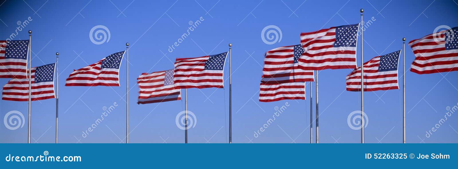 Group of American Flags Waving, Liberty State Park, New Jersey Stock ...