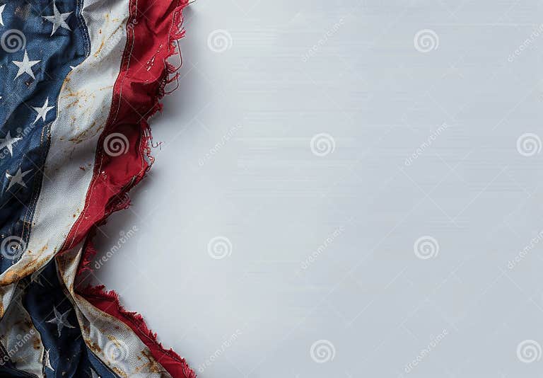 Group of American Flags on White Background Stock Illustration ...