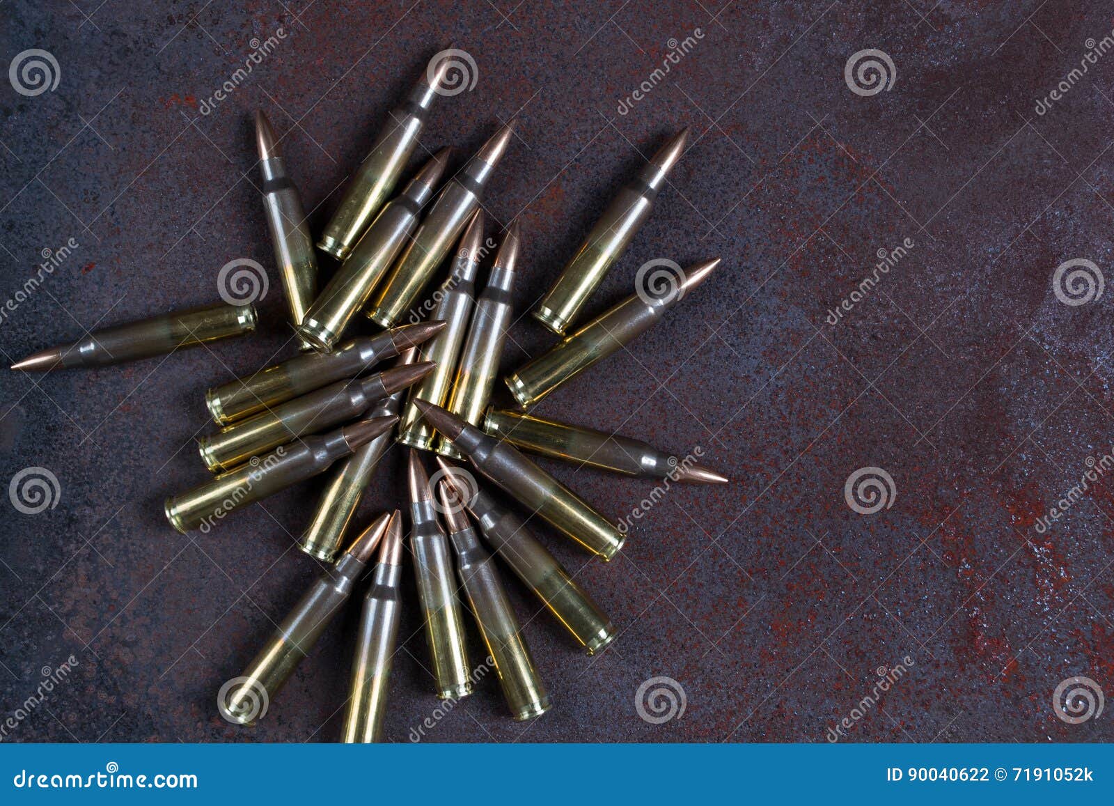 Group of Ammunition on a Rusted Metal 223 Rem Stock Photo - Image of ...